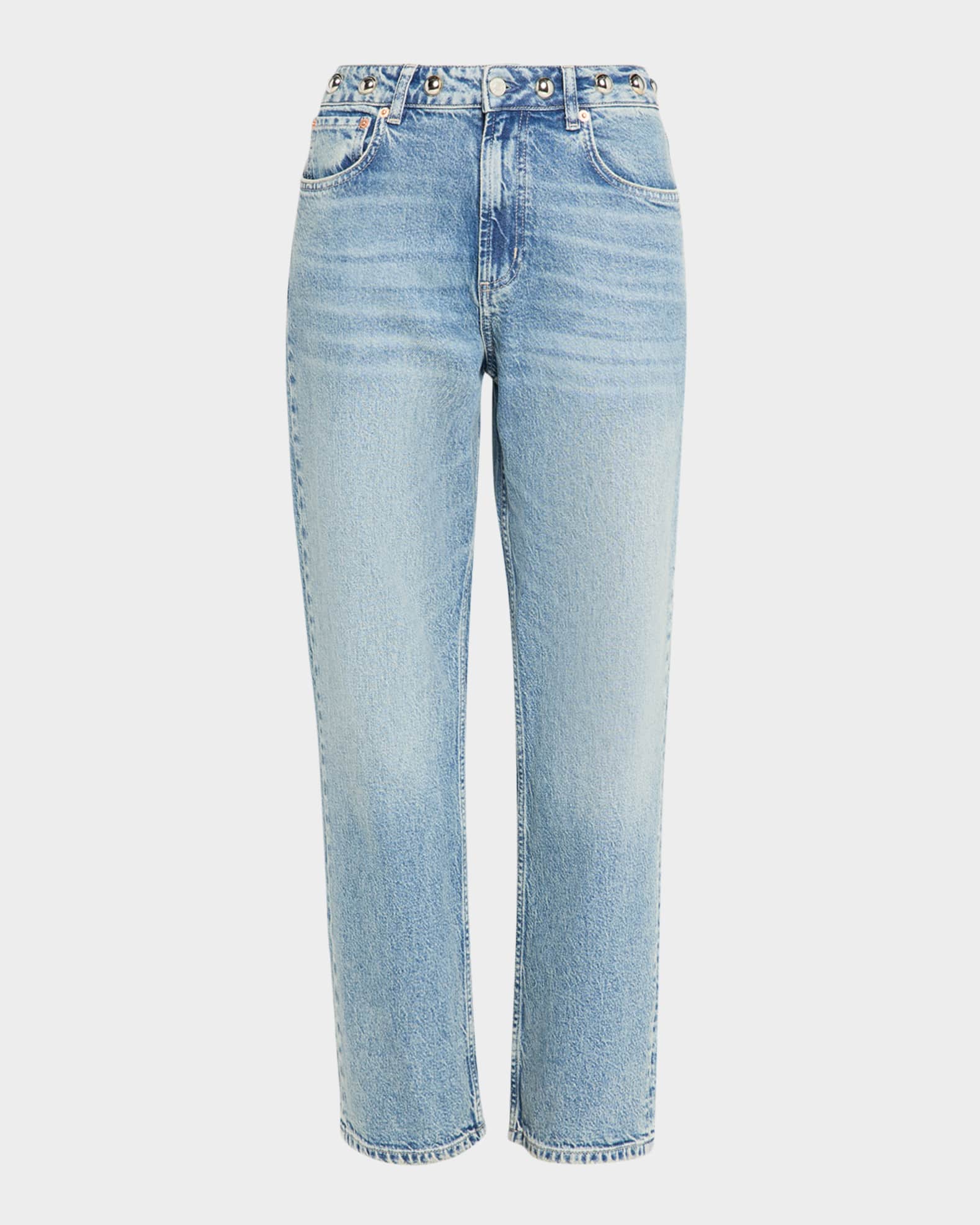 Rails Topanga Studded Straight-Leg Jeans | Neiman Marcus
