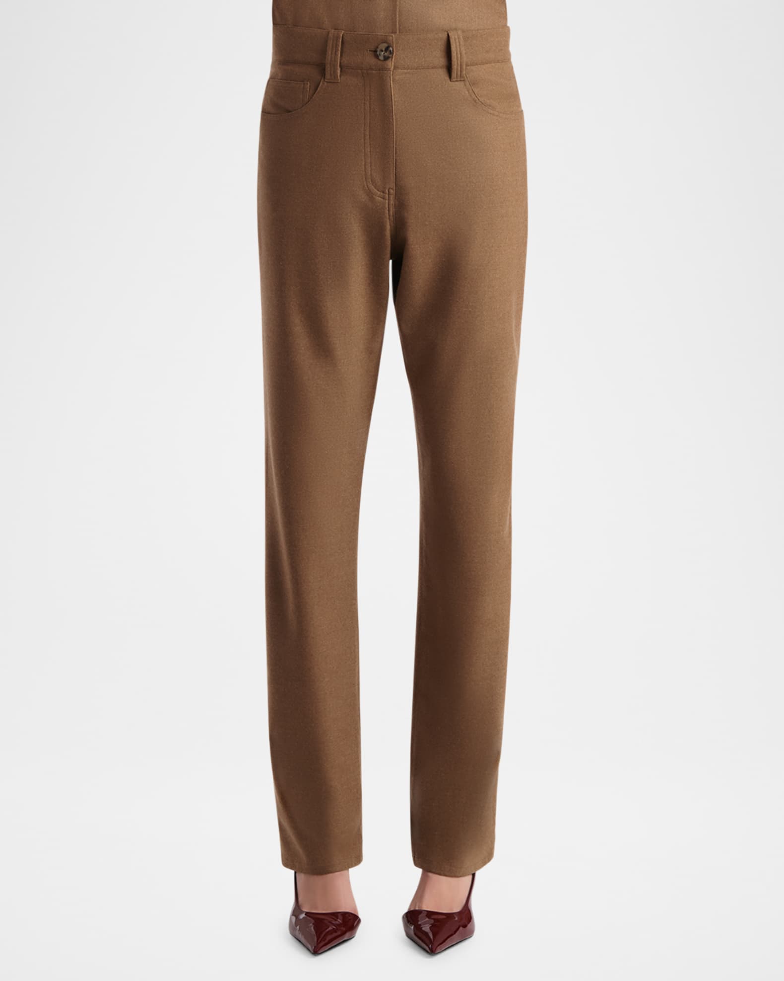 Khaite Callum Wool Crepe Straight-Leg Pants | Neiman Marcus