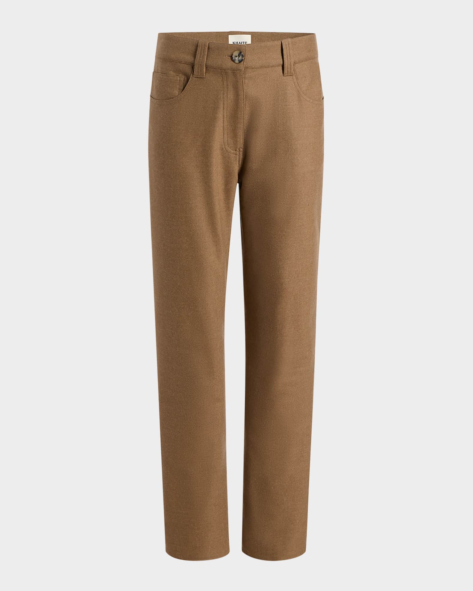 Khaite Callum Wool Crepe Straight-Leg Pants | Neiman Marcus