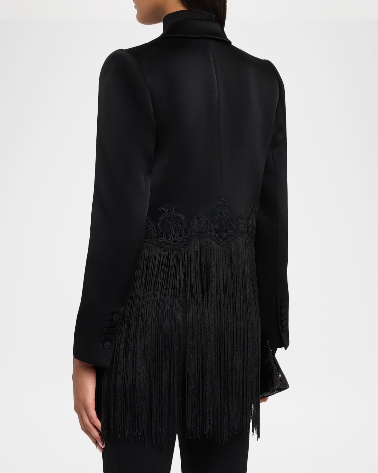 Ungaro Alma Lace-Trim Fringe Blazer | Neiman Marcus
