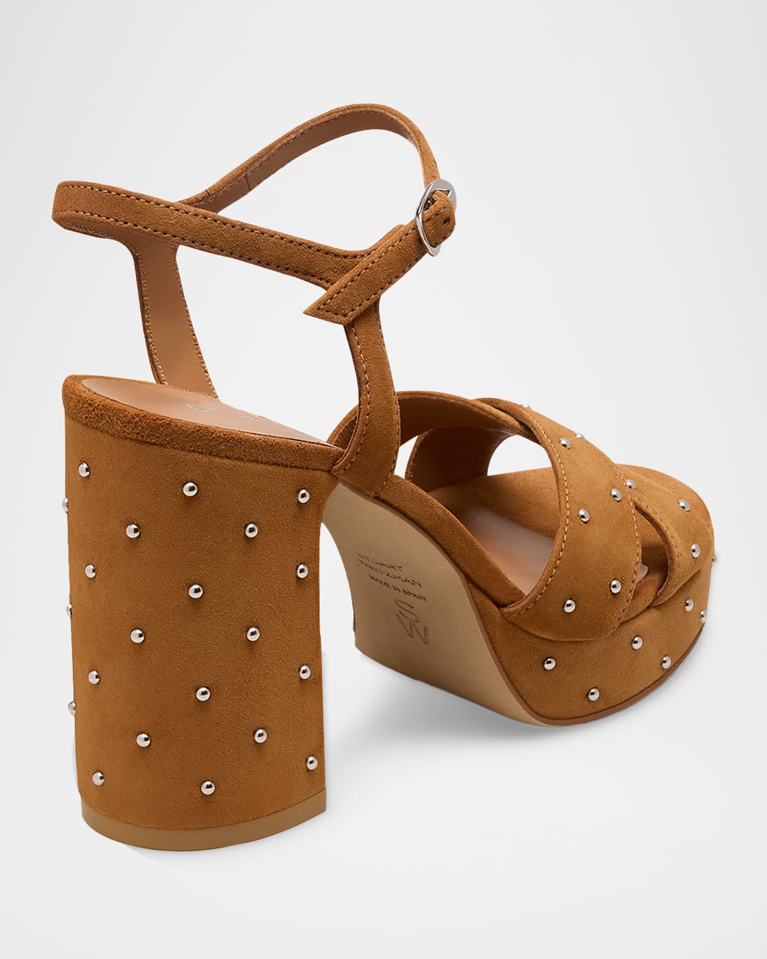 Stuart Weitzman Dayna Sostud Suede Ankle-Strap Platform Sandals ...