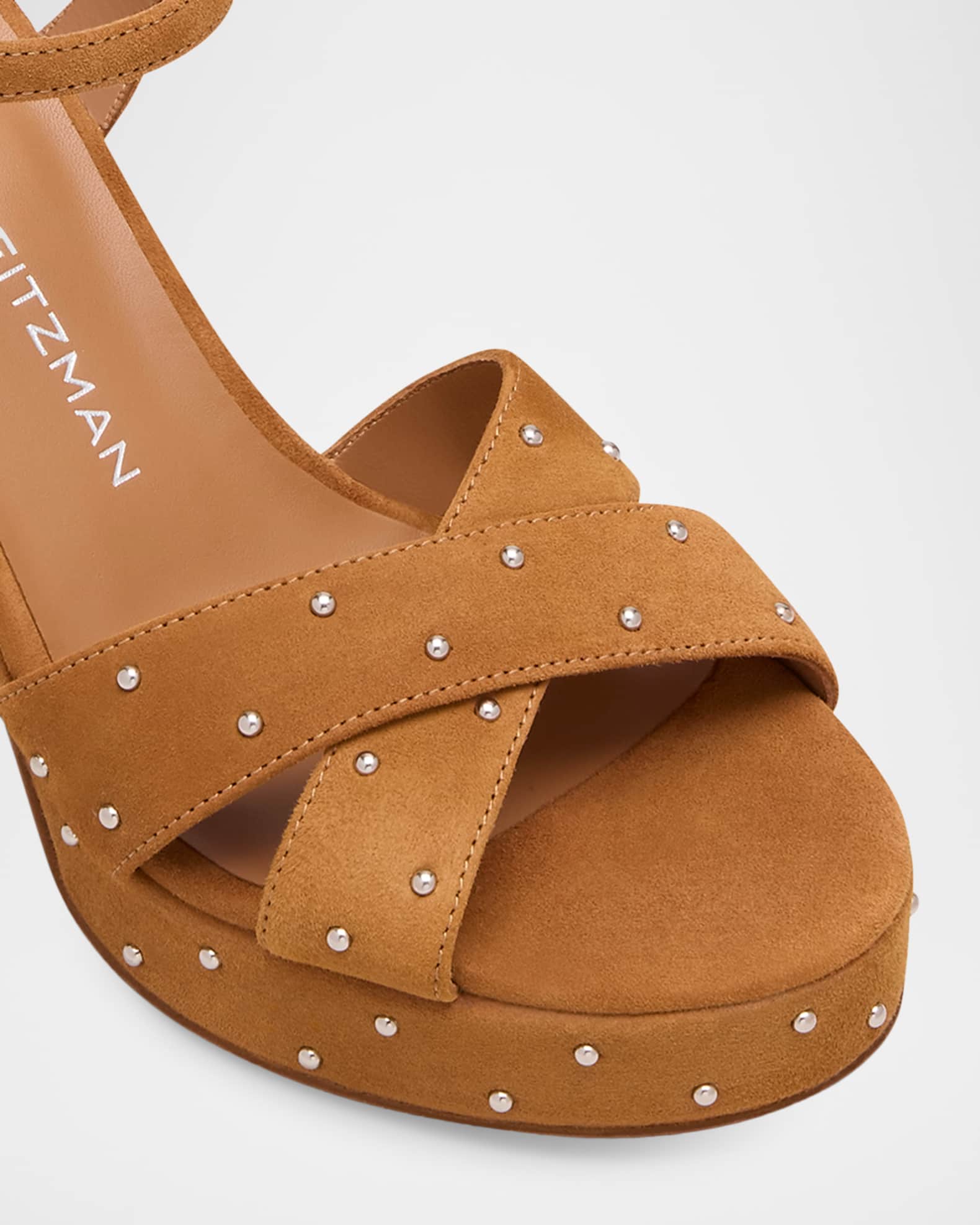 Stuart Weitzman Dayna Sostud Suede Ankle-Strap Platform Sandals ...