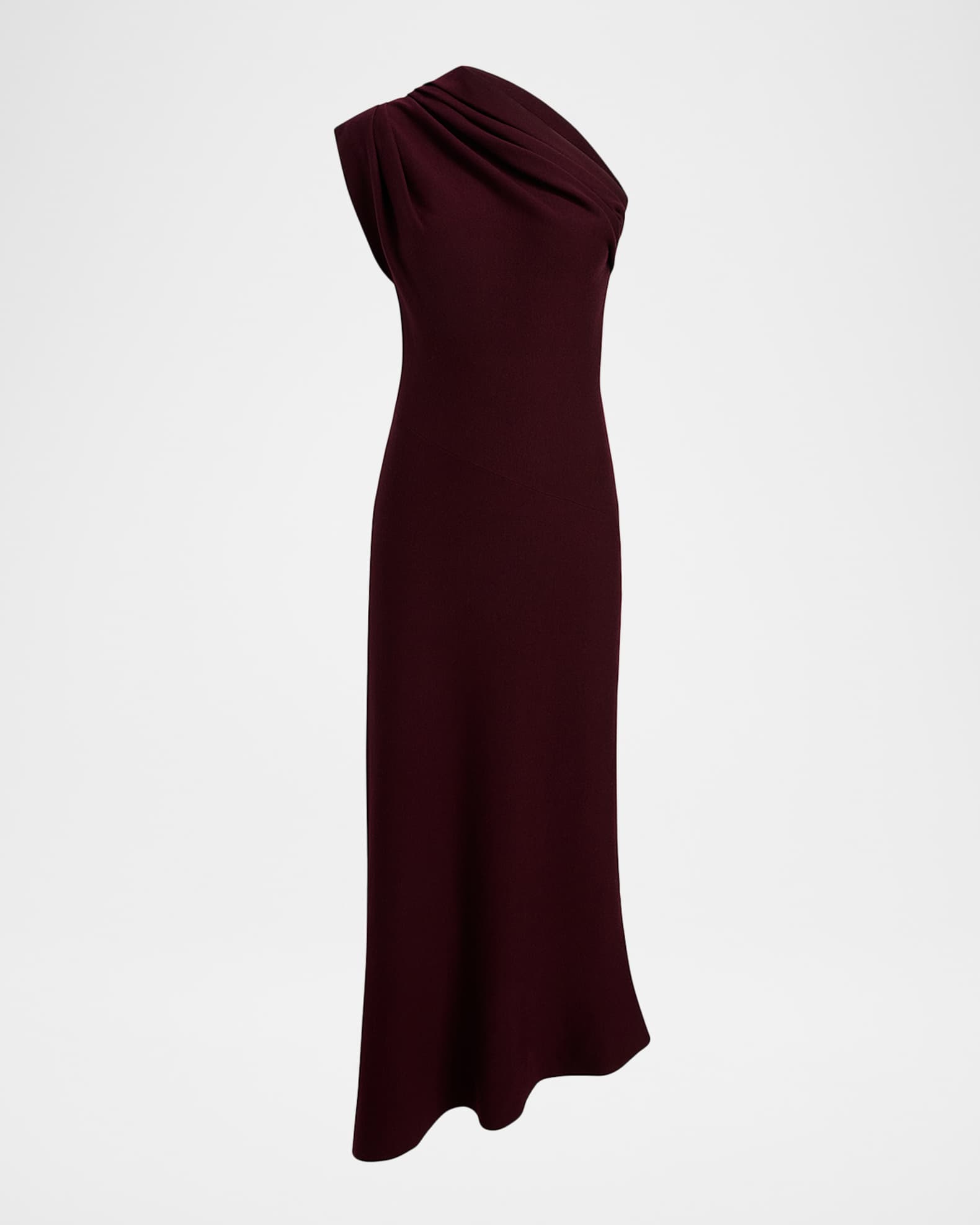 Khaite Coast Pleated Asymmetric Knit Maxi Dress | Neiman Marcus