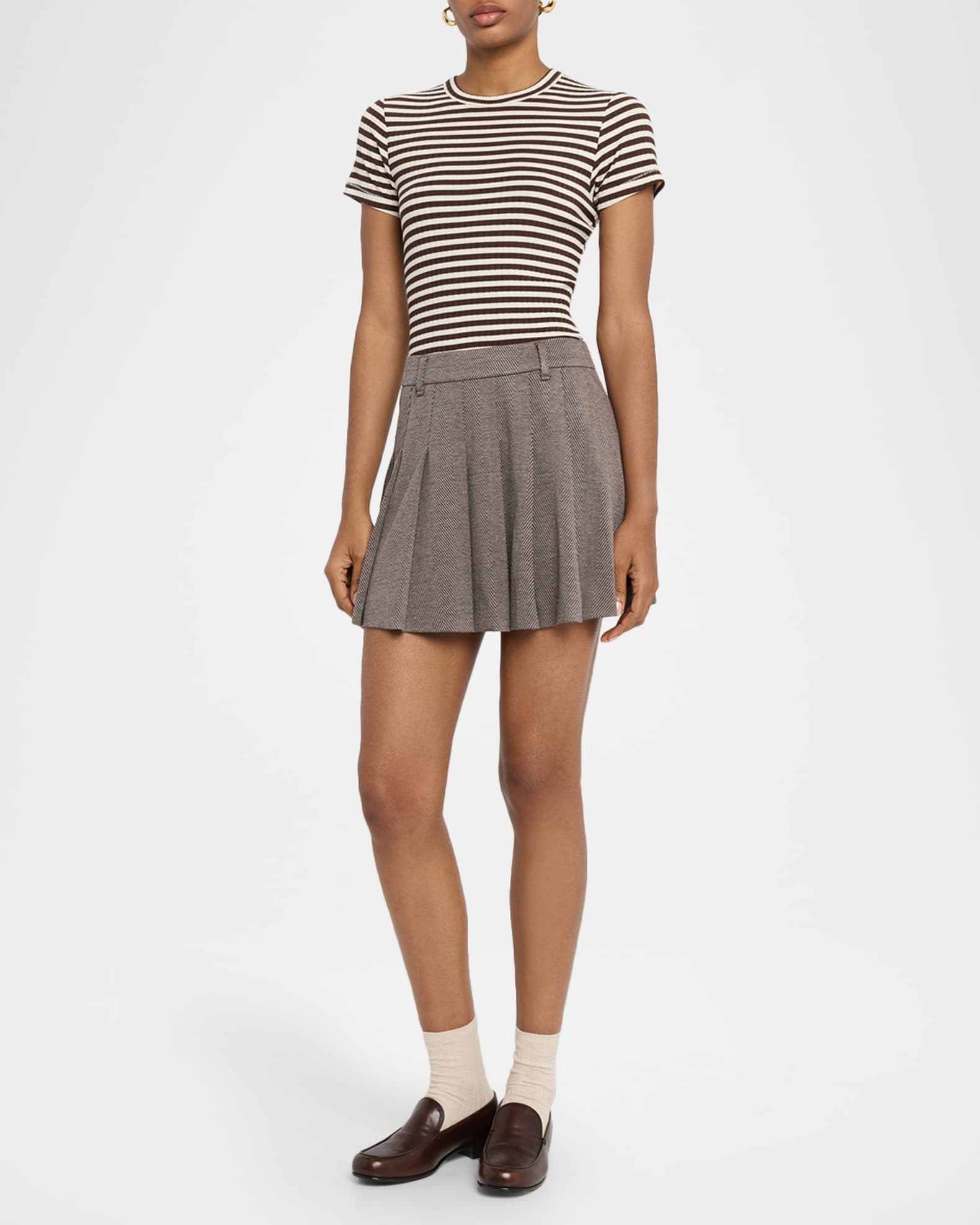 Rag & Bone Luca Stripe Rib-Knit Top | Neiman Marcus
