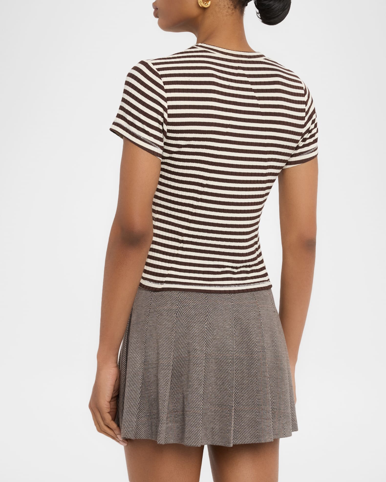 Rag & Bone Luca Stripe Rib-Knit Top | Neiman Marcus