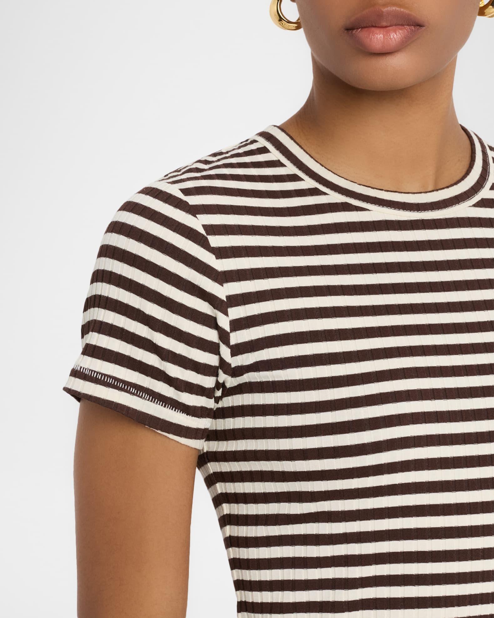 Rag & Bone Luca Stripe Rib-Knit Top | Neiman Marcus