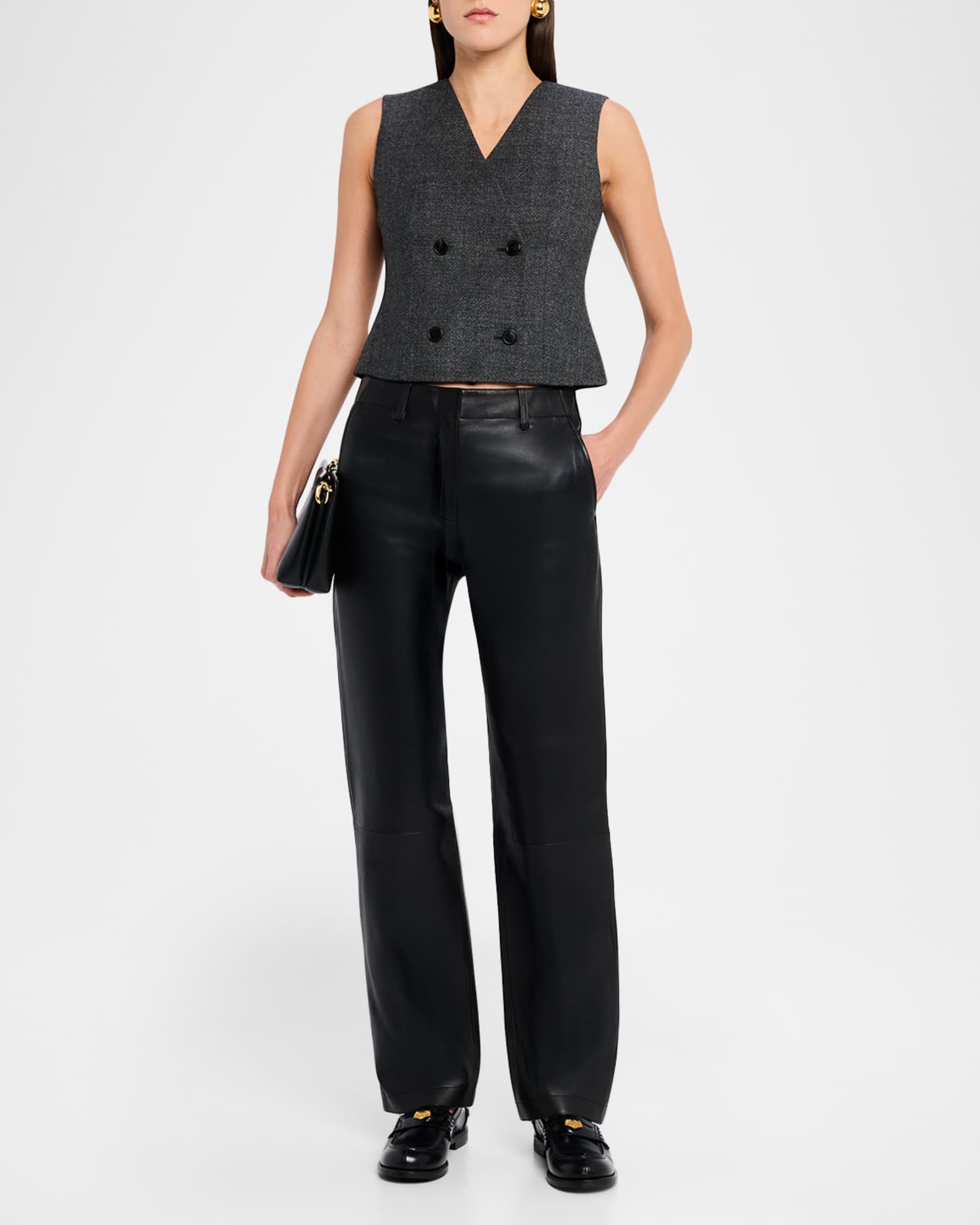 Theory Shrunken Wool Suiting Vest | Neiman Marcus