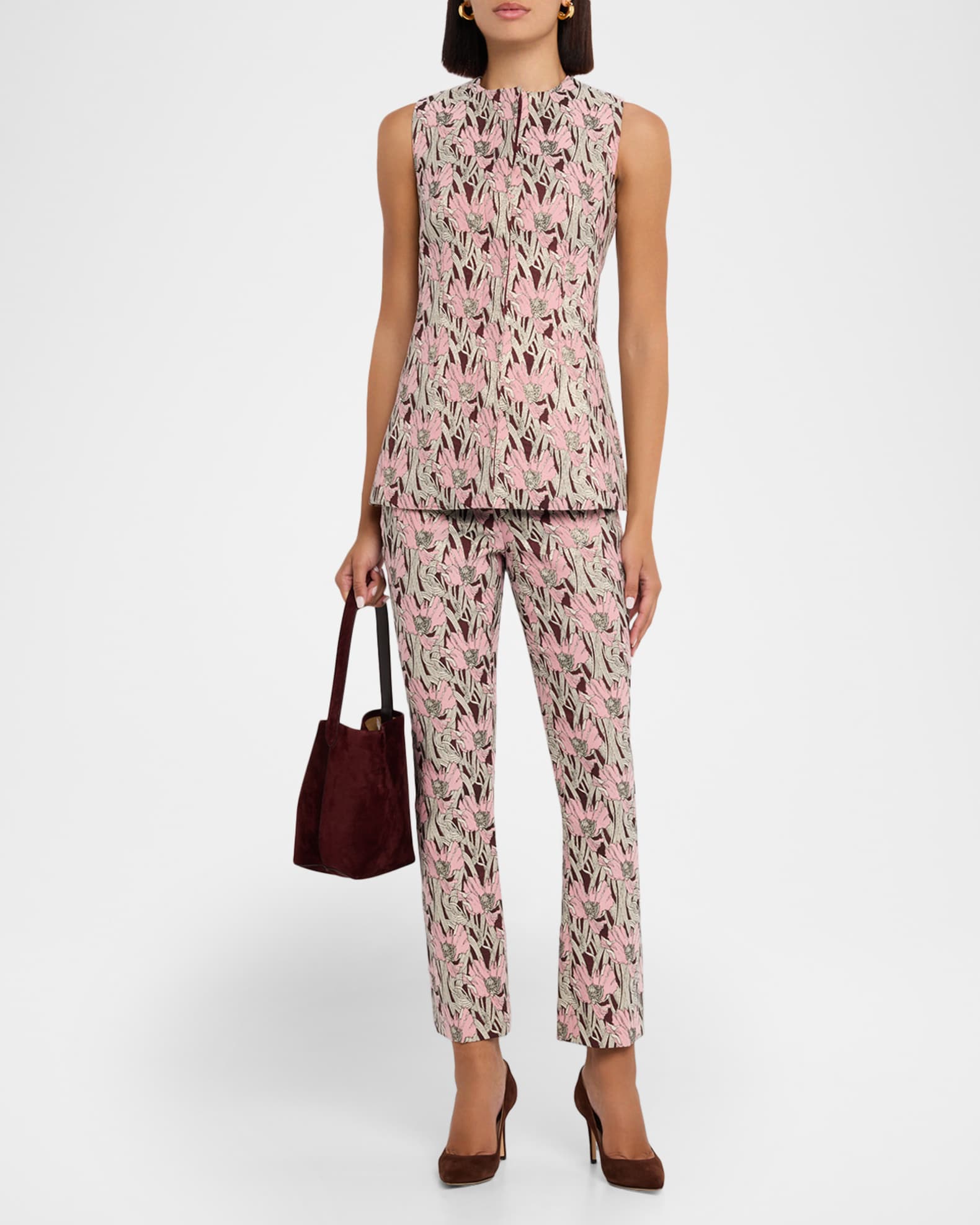 Veronica Beard Jessup Metallic Floral Vest | Neiman Marcus