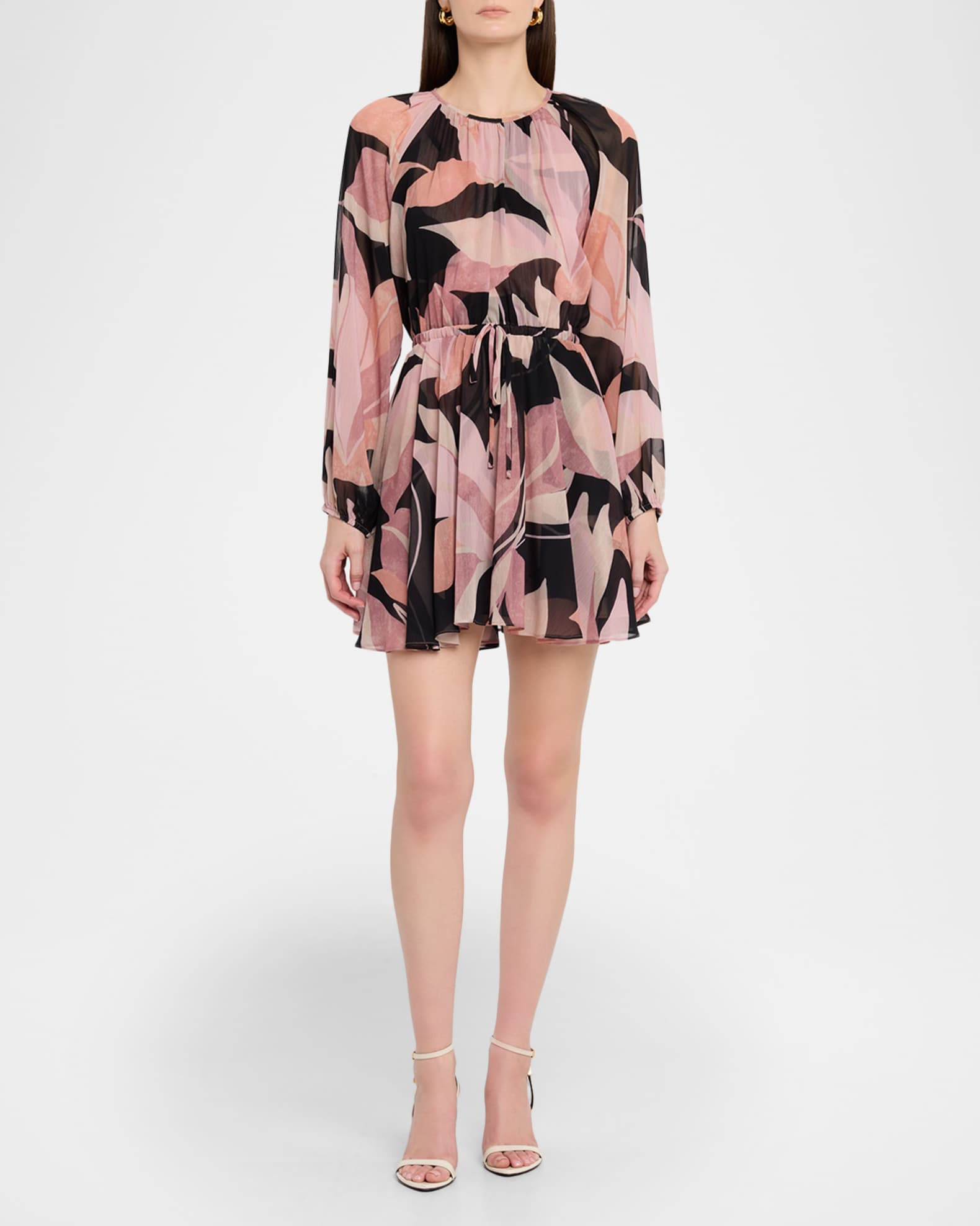 MISA Los Angeles Anthea Printed Chiffon Mini Dress | Neiman Marcus