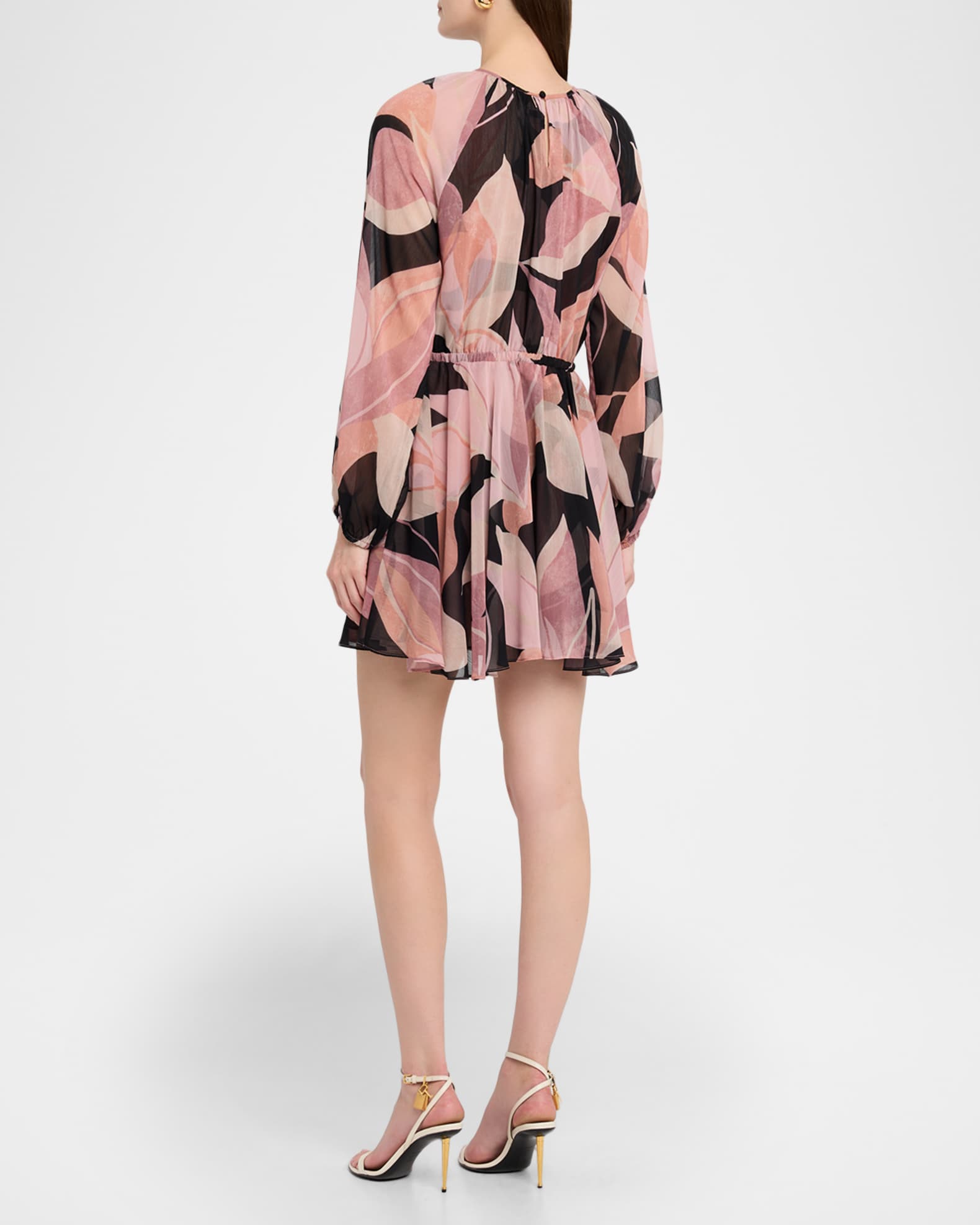 MISA Los Angeles Anthea Printed Chiffon Mini Dress | Neiman Marcus