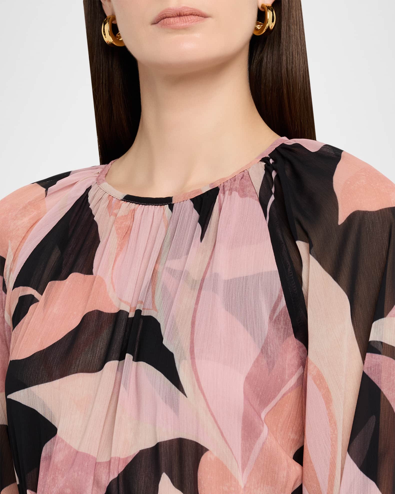 MISA Los Angeles Anthea Printed Chiffon Mini Dress | Neiman Marcus