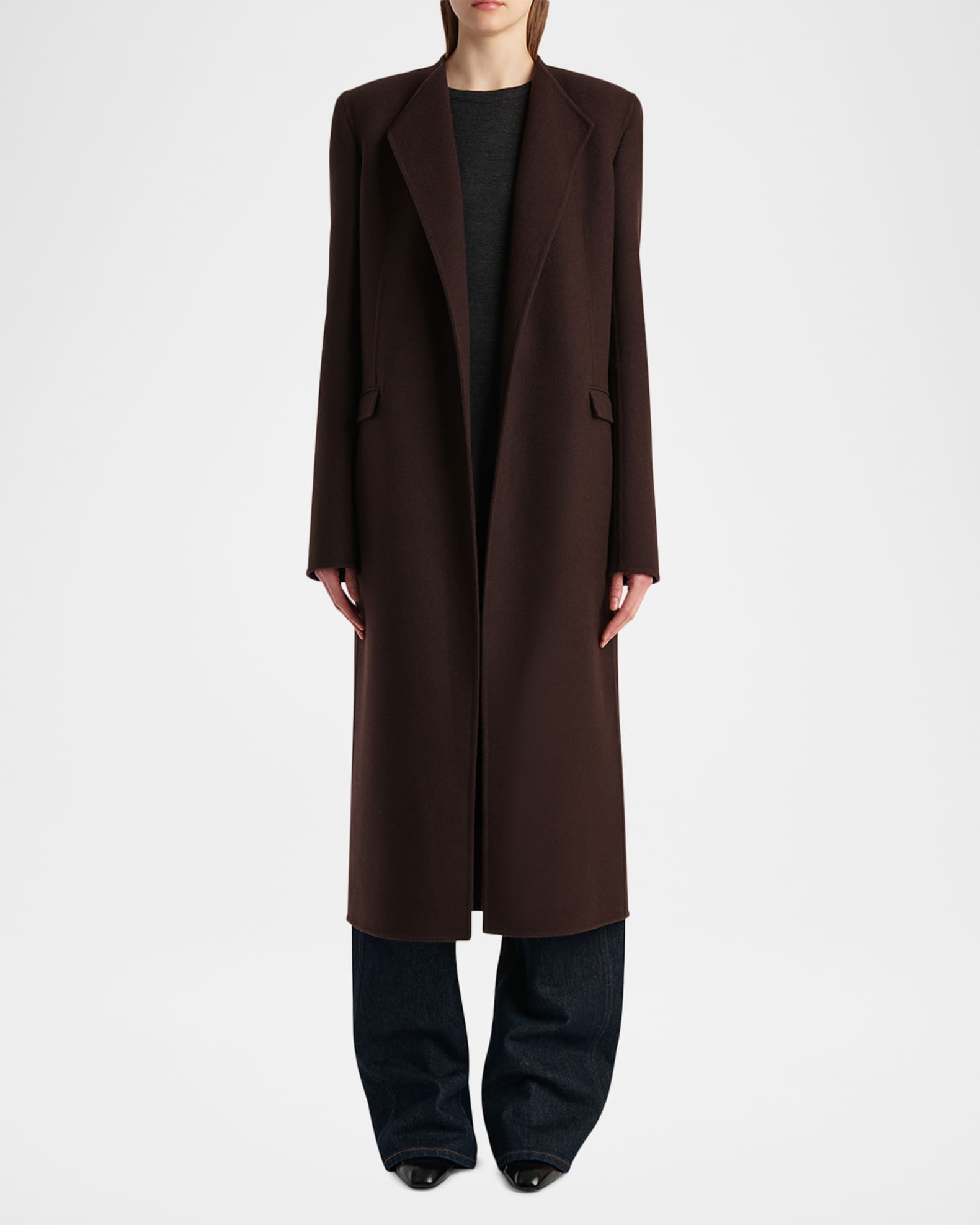 Khaite Jelson Double-Face Wool Wrap Coat | Neiman Marcus