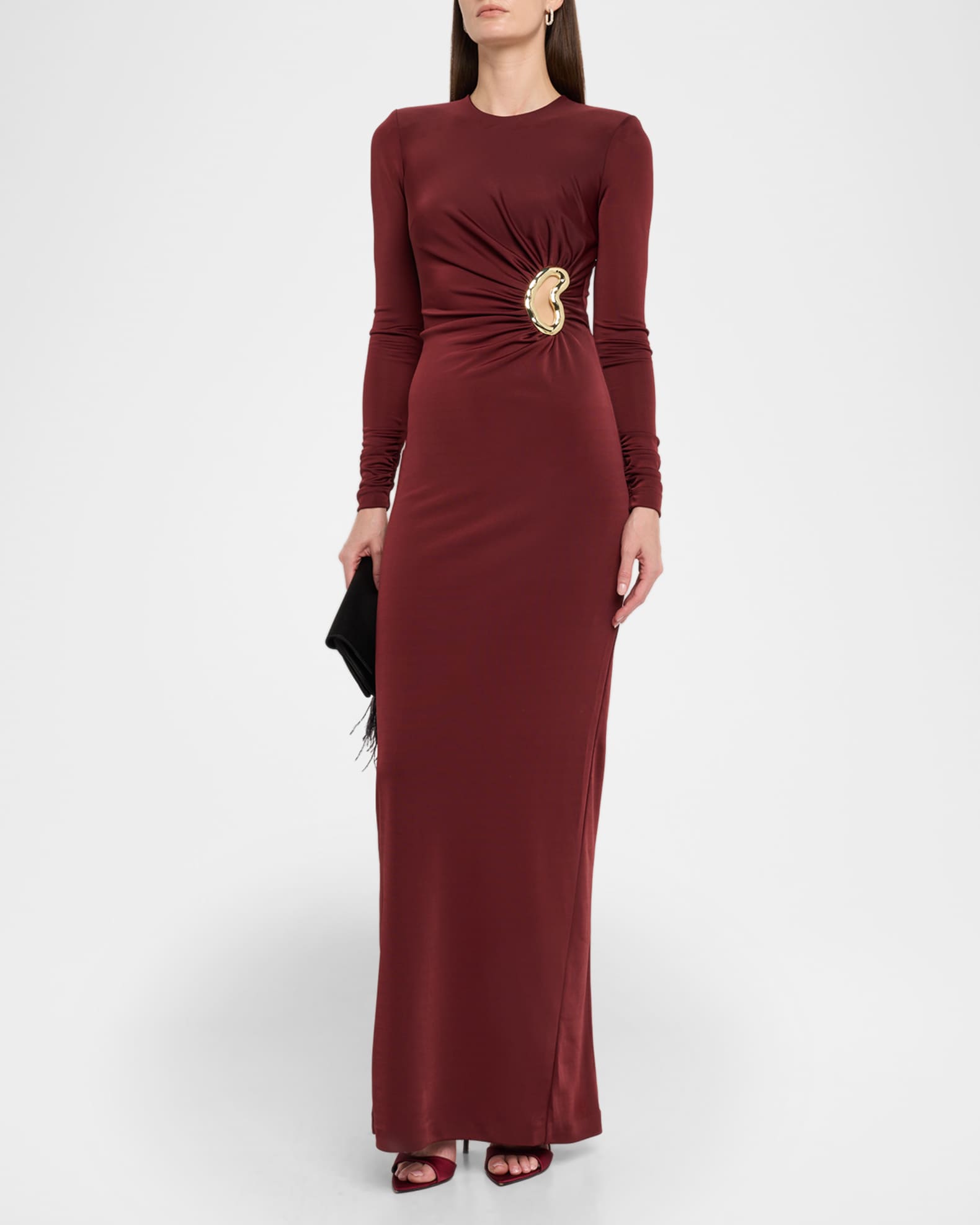 REBECCA VALLANCE Mischa Cutout Jersey Column Gown | Neiman Marcus