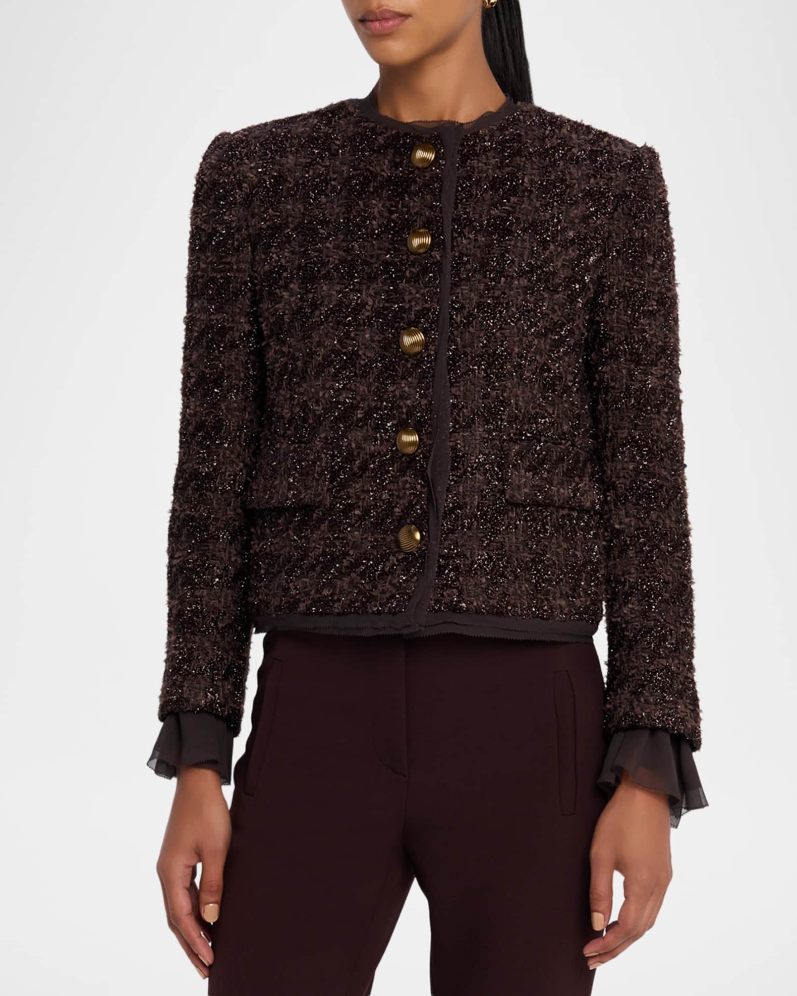 Veronica Beard Audrina Metallic Tweed Jacket | Neiman Marcus