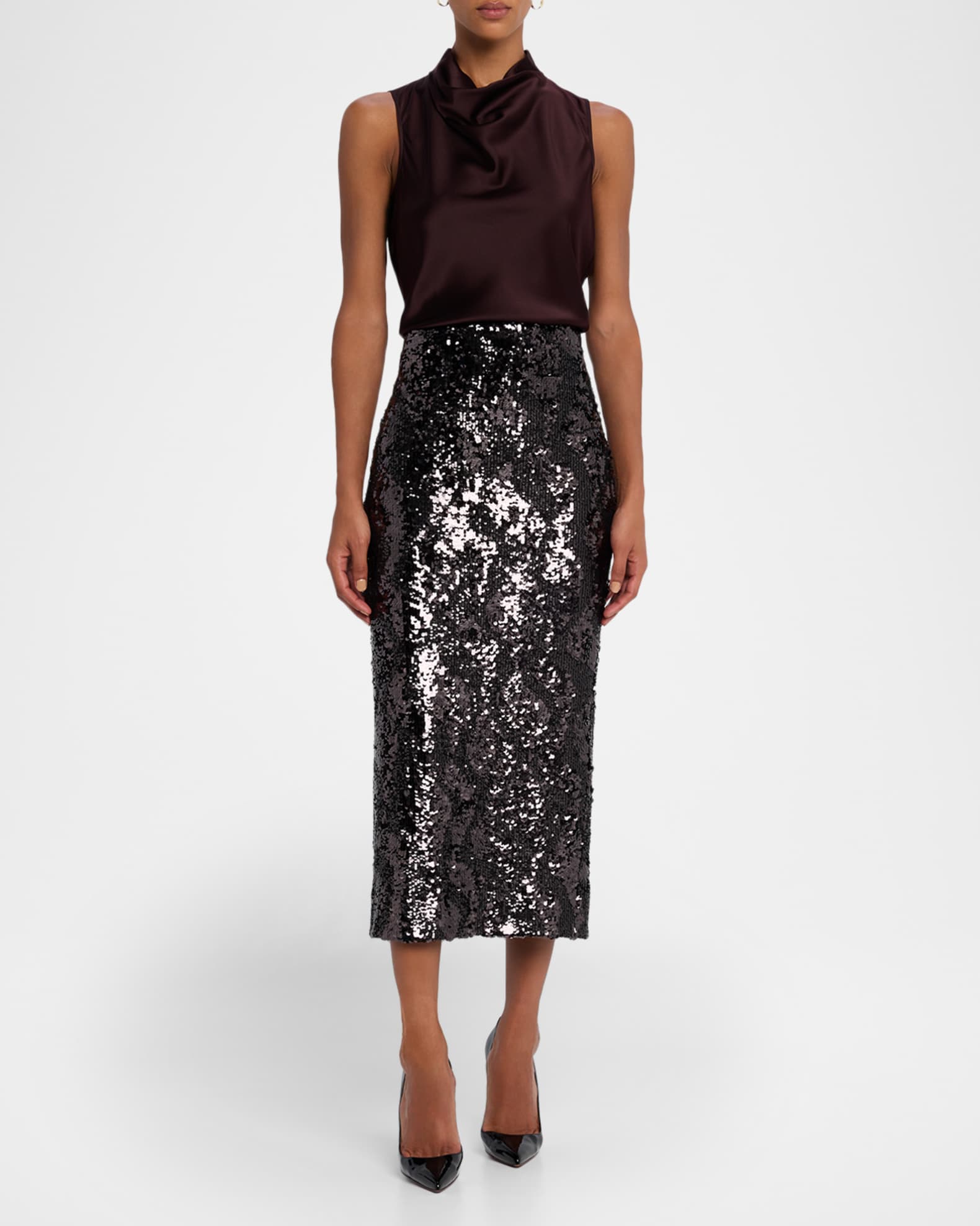 Veronica Beard Koa Sequined Midi Skirt | Neiman Marcus