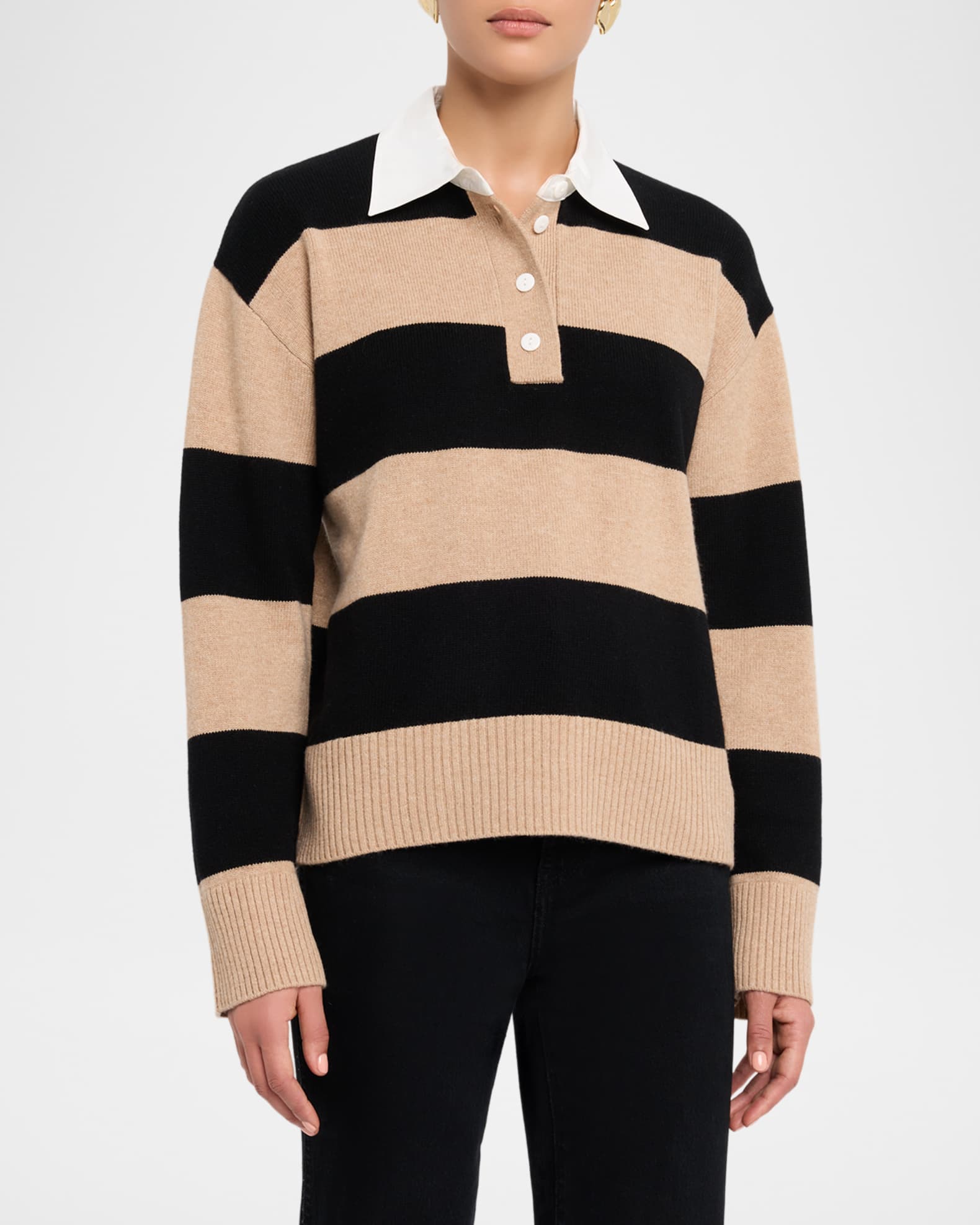 Rails Paxton Cashmere-Blend Rugby Sweater | Neiman Marcus