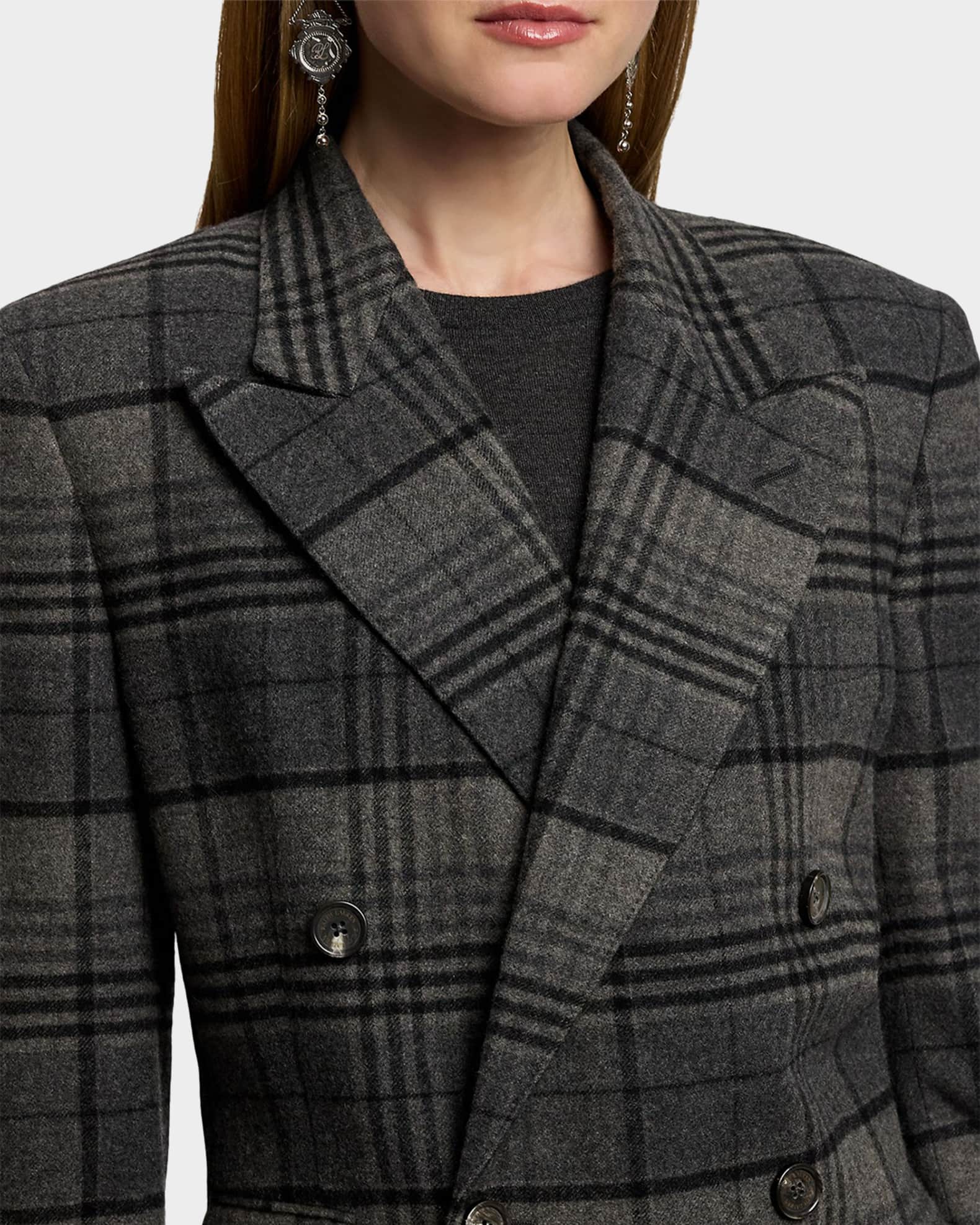 Ralph Lauren Collection Kent Plaid Wool Double-Breasted Jacket | Neiman Marcus
