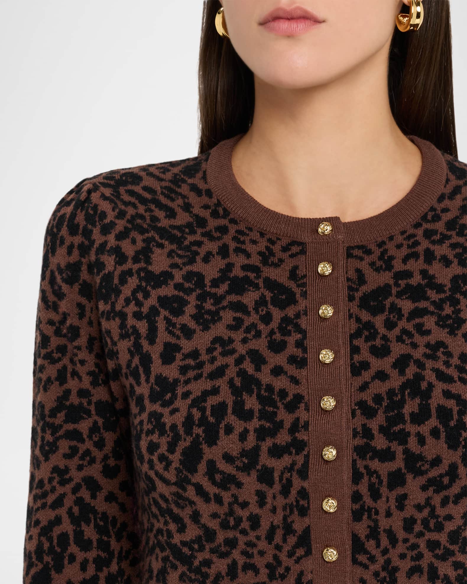 Generation Love Tulum Knit Leopard Cardigan | Neiman Marcus