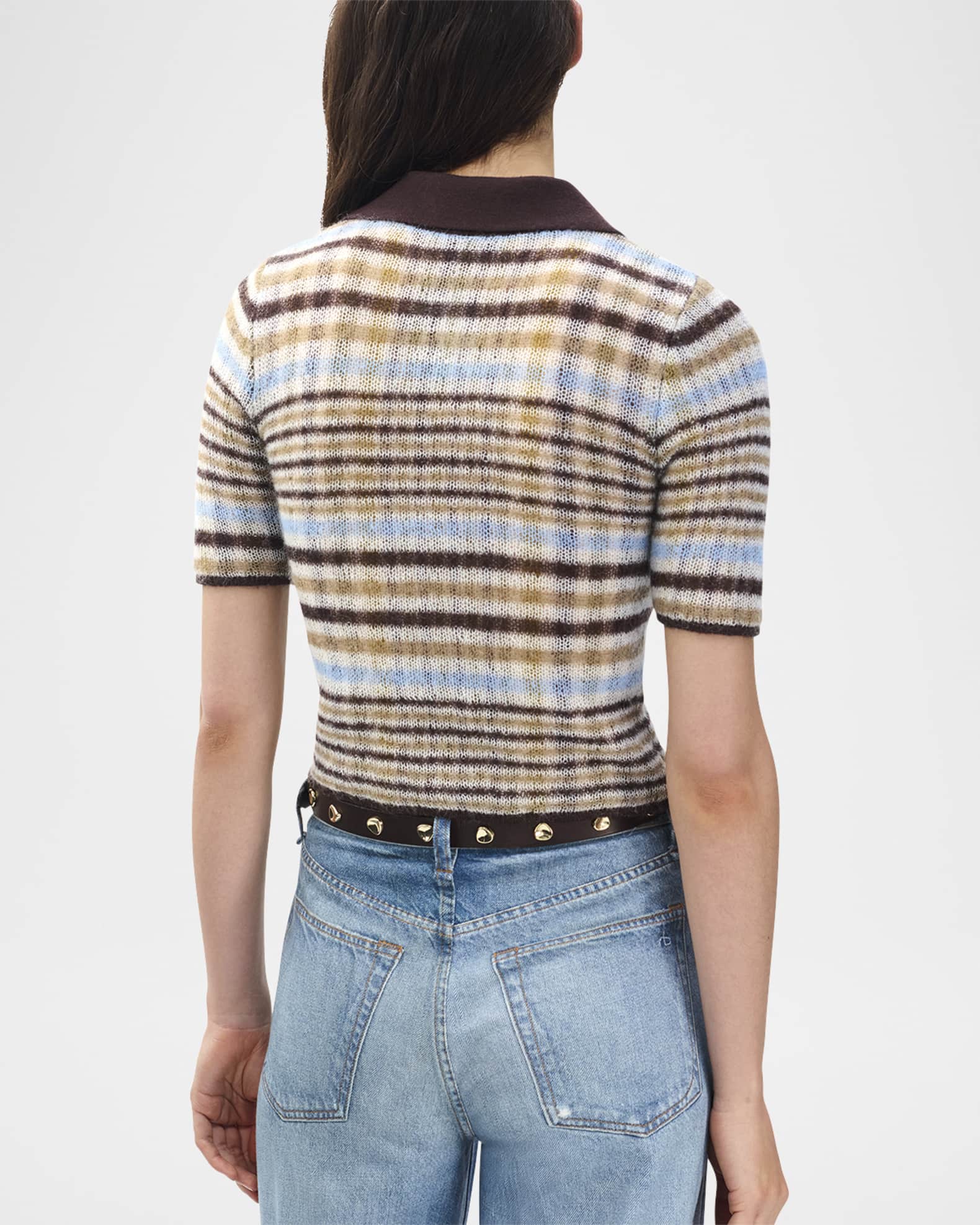 Rag & Bone Leva Short-Sleeve Zip Polo | Neiman Marcus