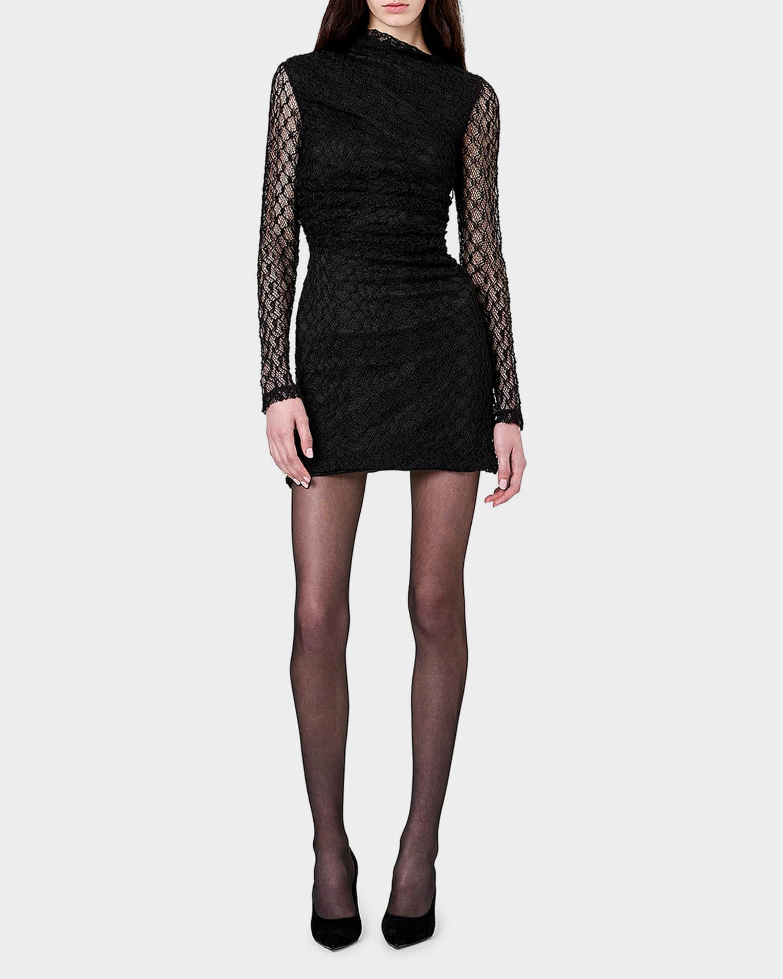 NICHOLAS Glenda Ruched Lace Mini Dress | Neiman Marcus