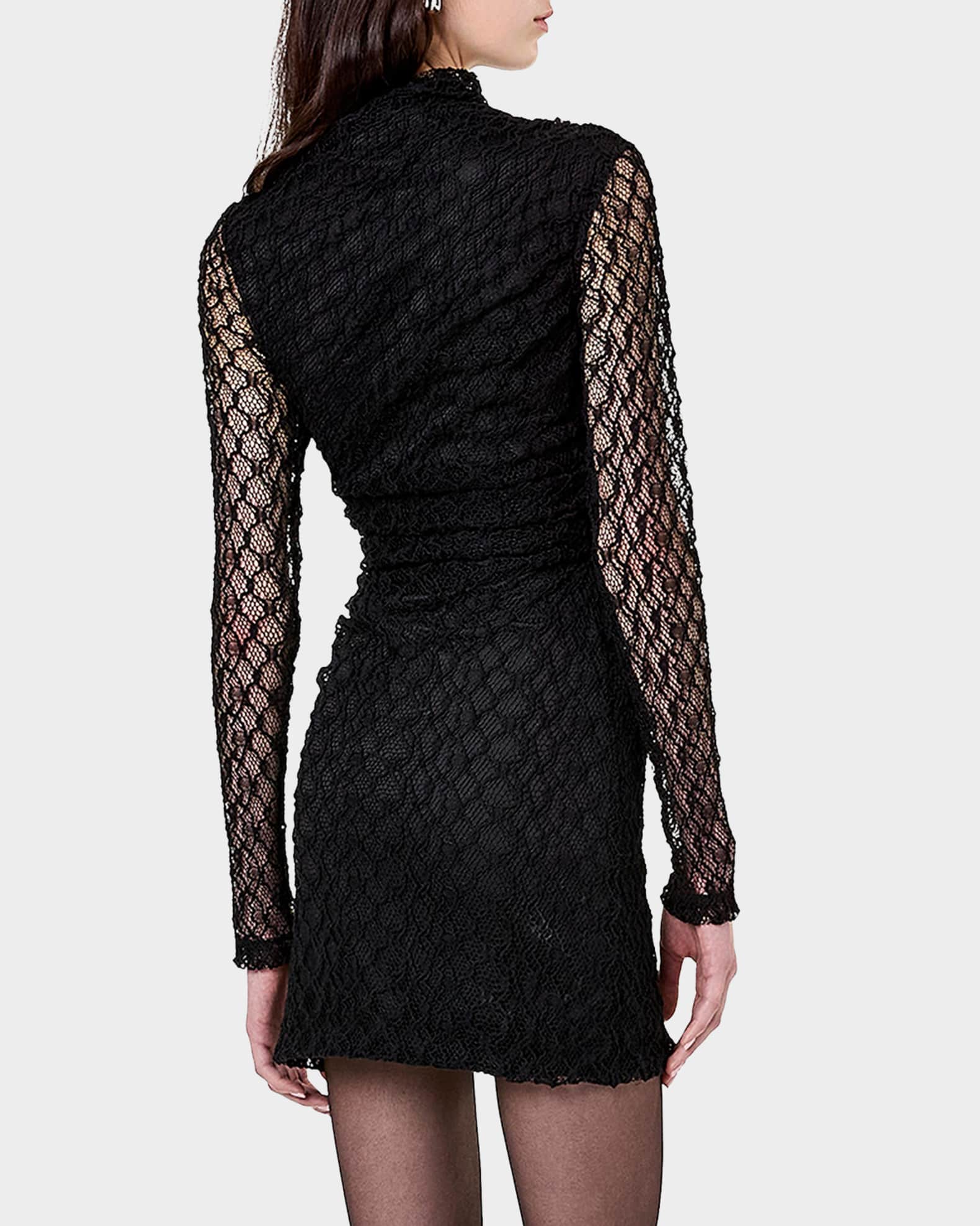 NICHOLAS Glenda Ruched Lace Mini Dress | Neiman Marcus