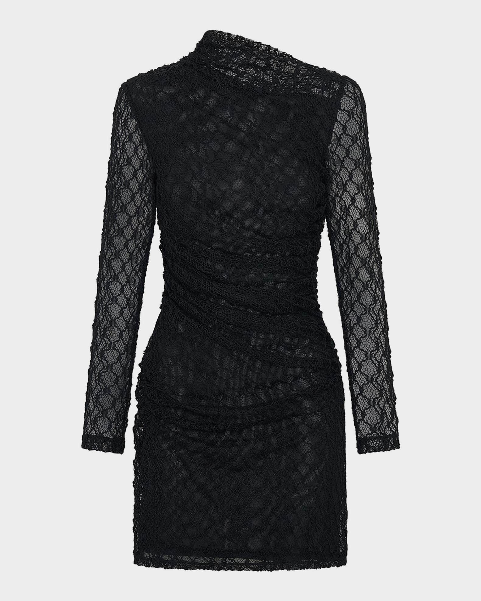 NICHOLAS Glenda Ruched Lace Mini Dress | Neiman Marcus