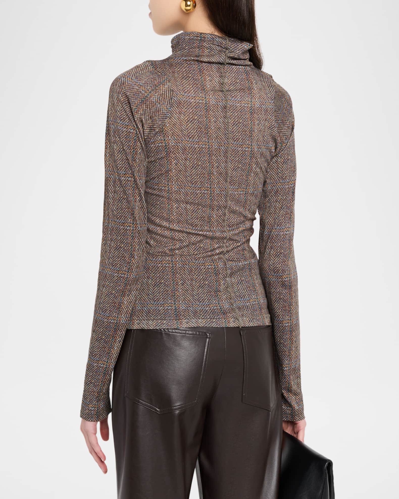 Rag & Bone Shaw Plaid Turtleneck Top | Neiman Marcus