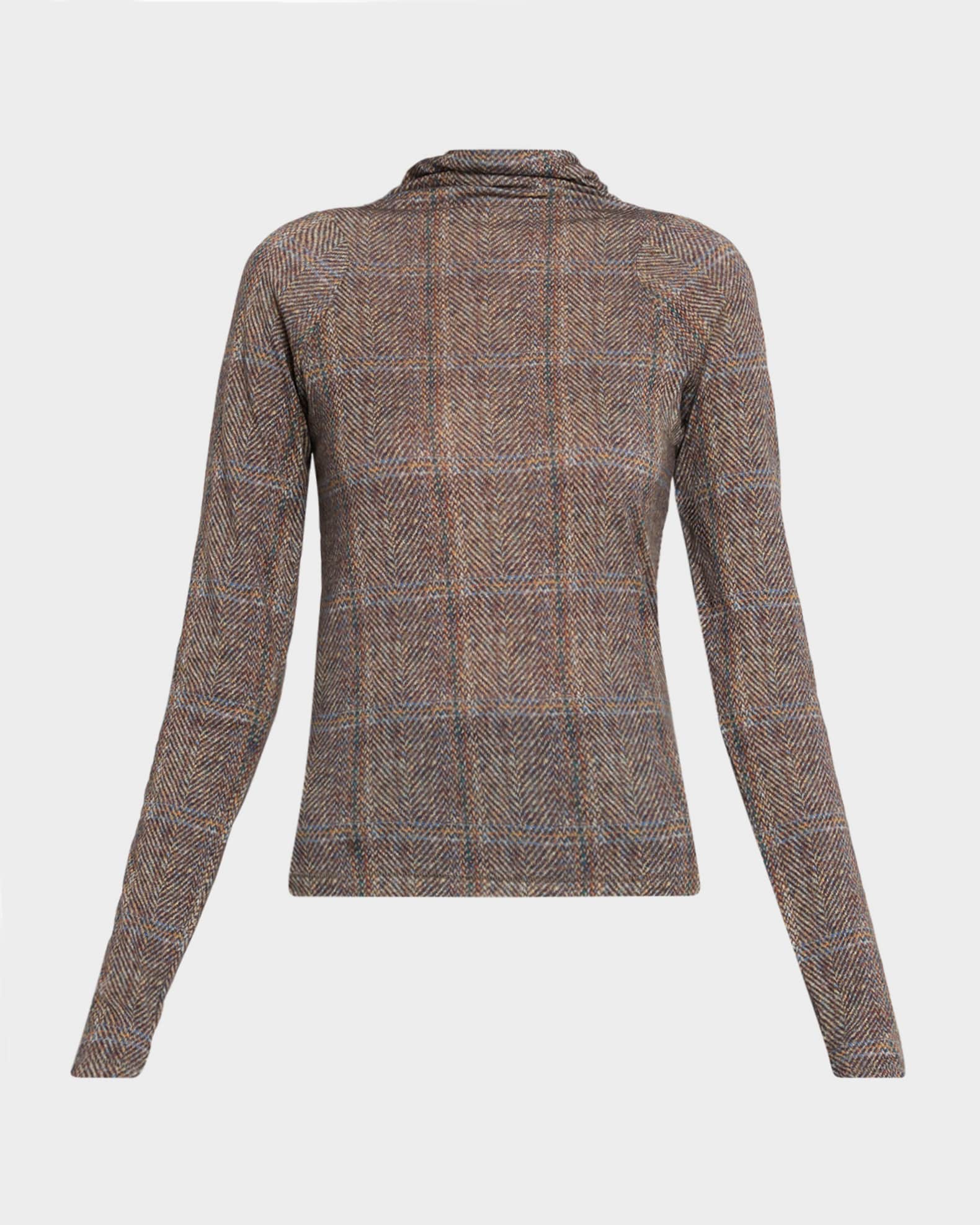 Rag & Bone Shaw Plaid Turtleneck Top | Neiman Marcus
