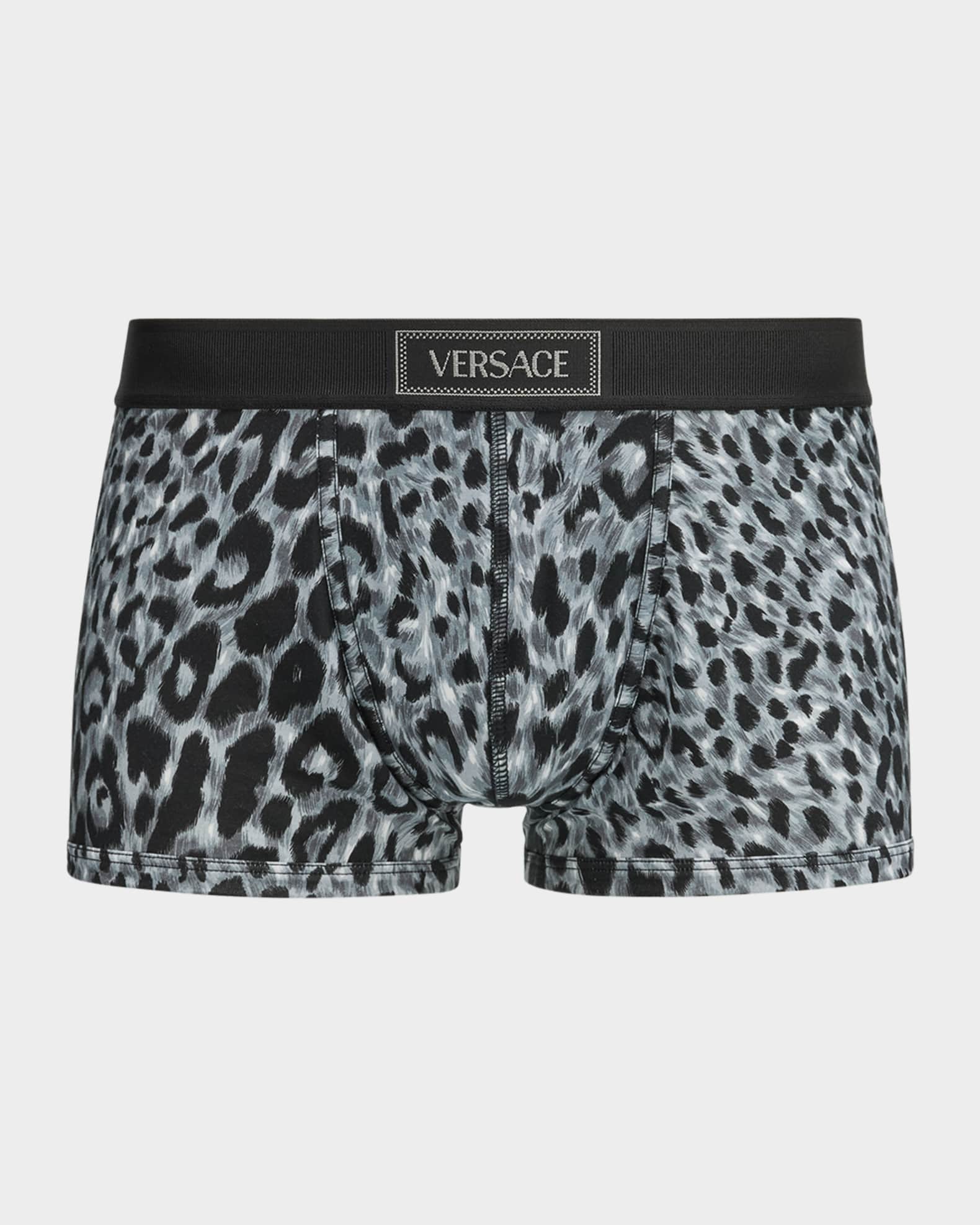 Versace Men's Leopard Vintage Logo Trunks | Neiman Marcus