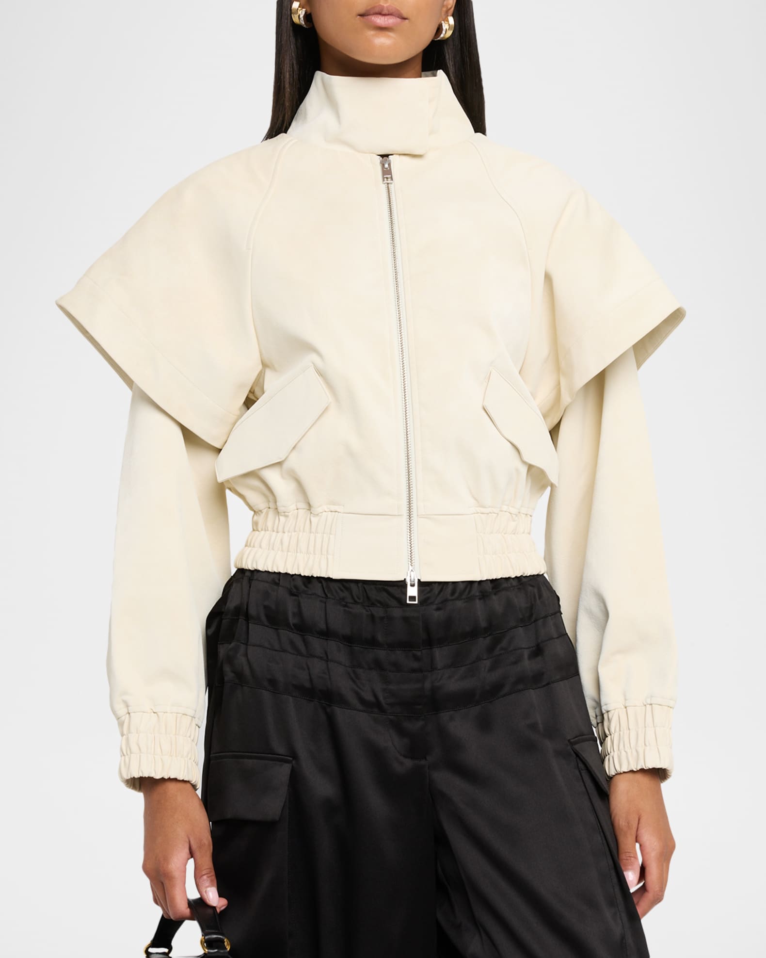 AKNVAS Fredy Faux Leather Draped Jacket | Neiman Marcus