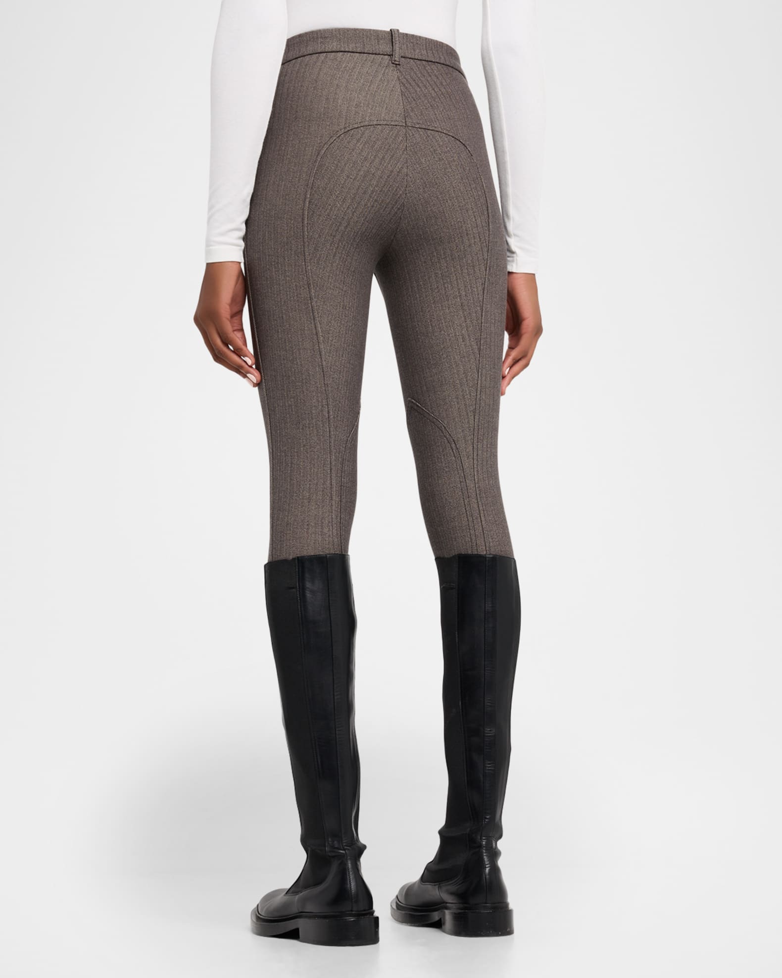 Burberry Anne Herringbone Skinny-Leg Jodhpur Pants | Neiman Marcus