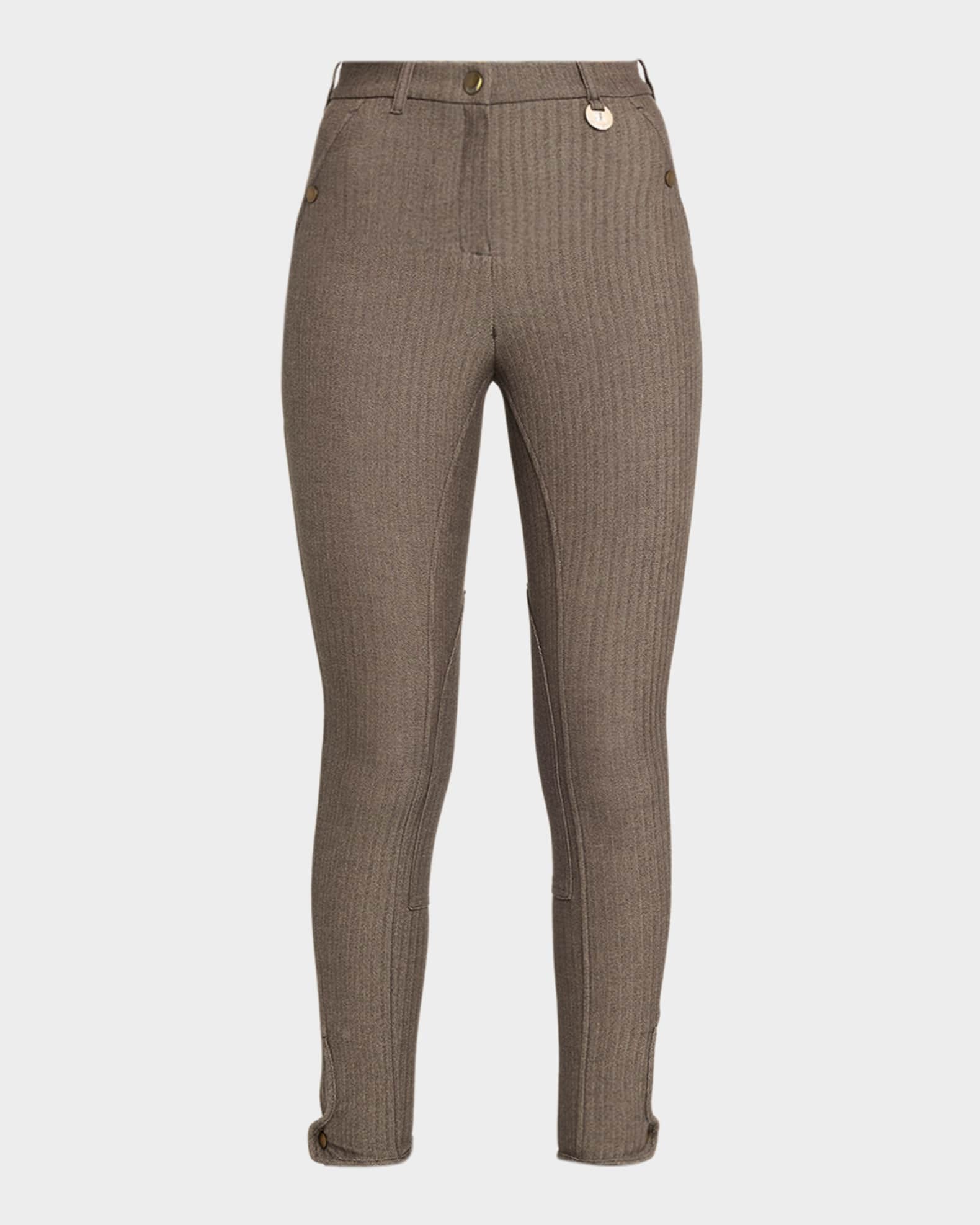 Burberry Anne Herringbone Skinny-Leg Jodhpur Pants | Neiman Marcus