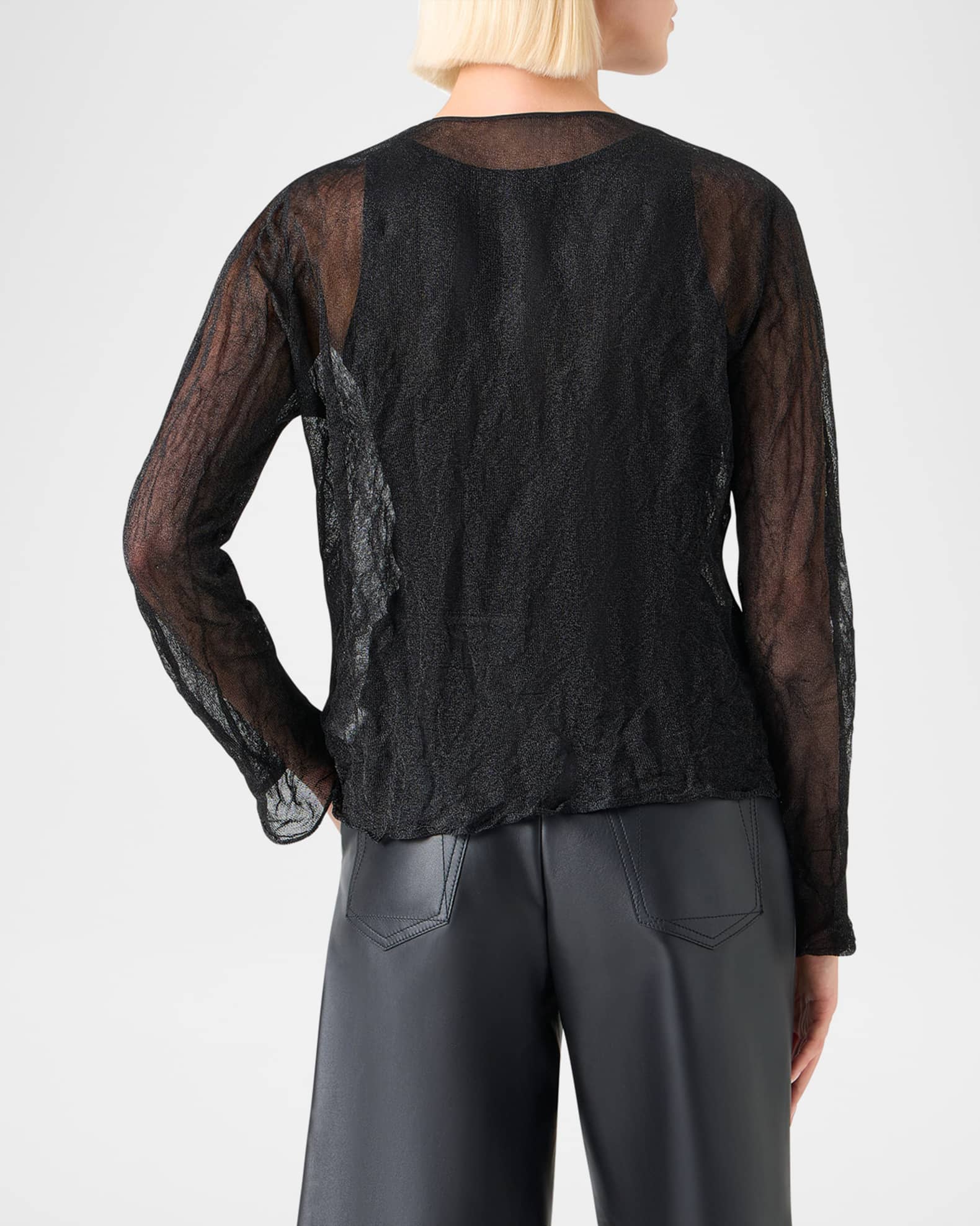 Akris Layered Sheer Long-Sleeve Top | Neiman Marcus