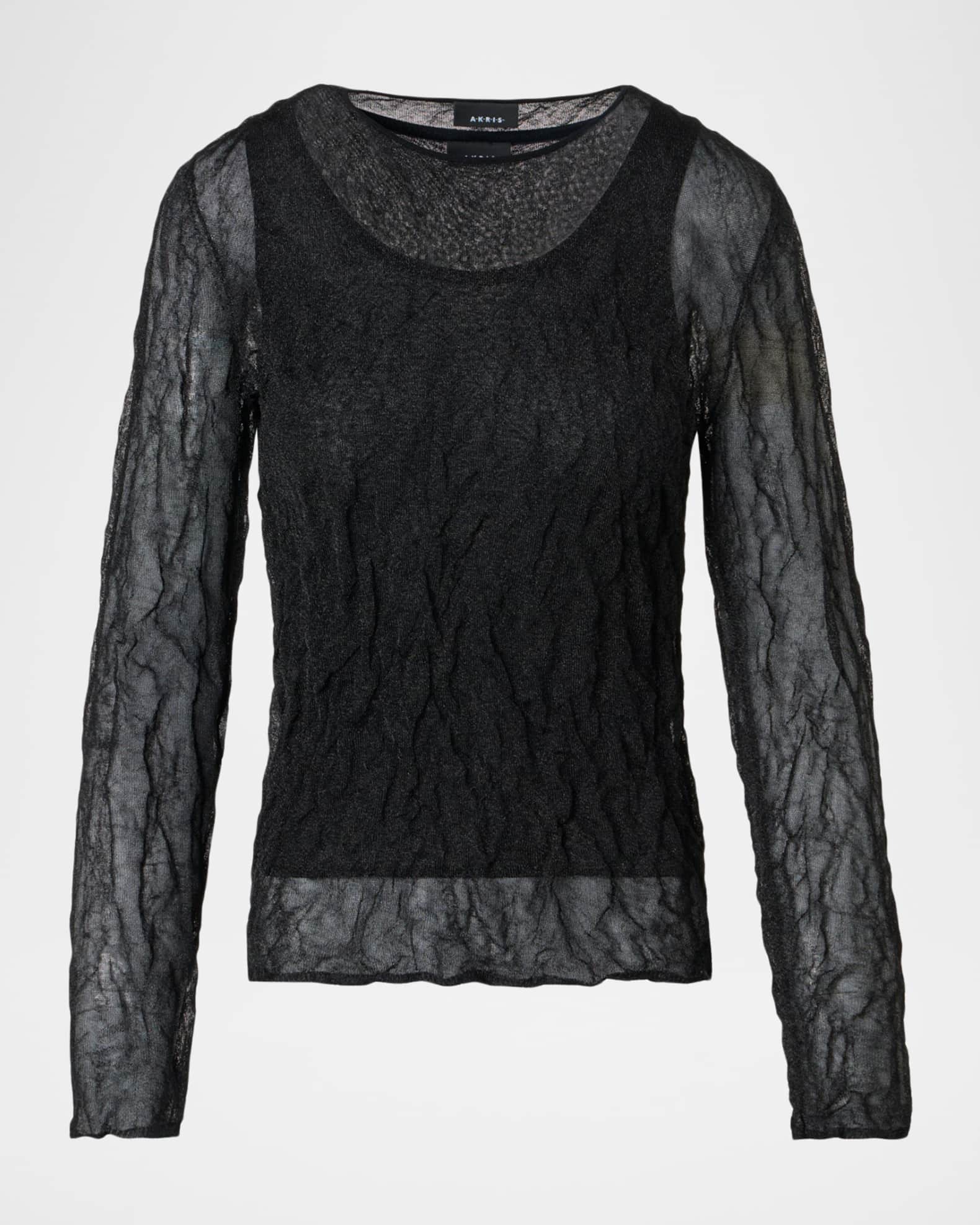 Akris Layered Sheer Long-Sleeve Top | Neiman Marcus