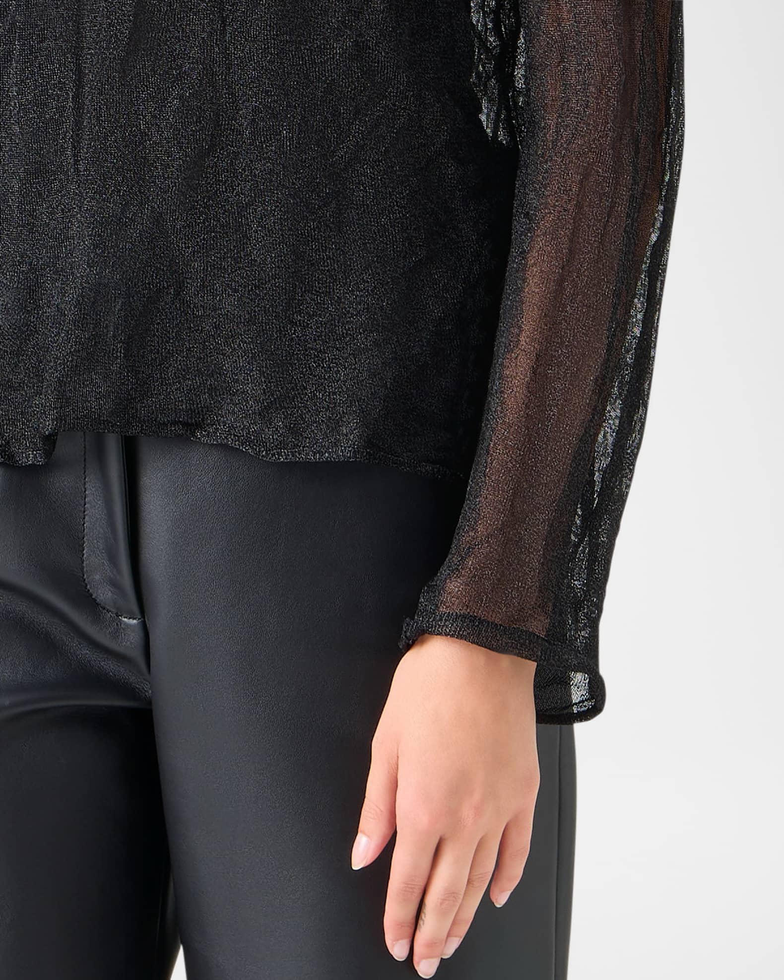Akris Layered Sheer Long-Sleeve Top | Neiman Marcus