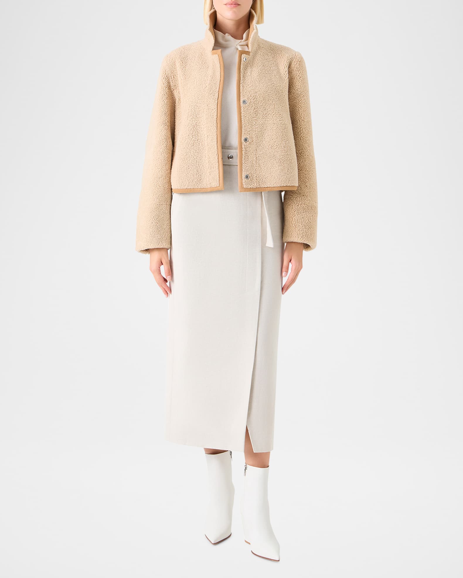 Akris Reversible Cady And Sheep Shearling Jacket | Neiman Marcus