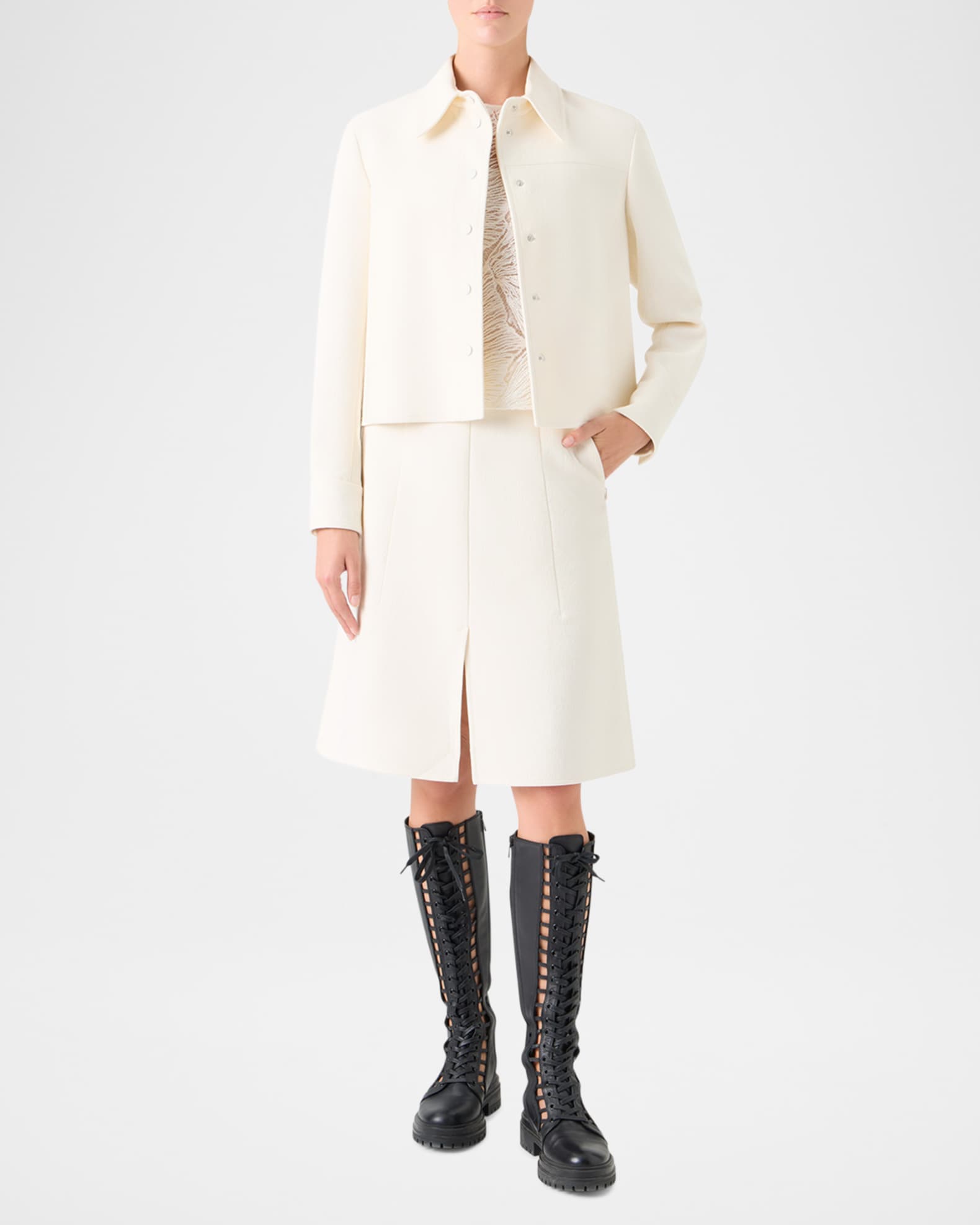 Akris Talitha Cotton-Silk Shirt Jacket | Neiman Marcus