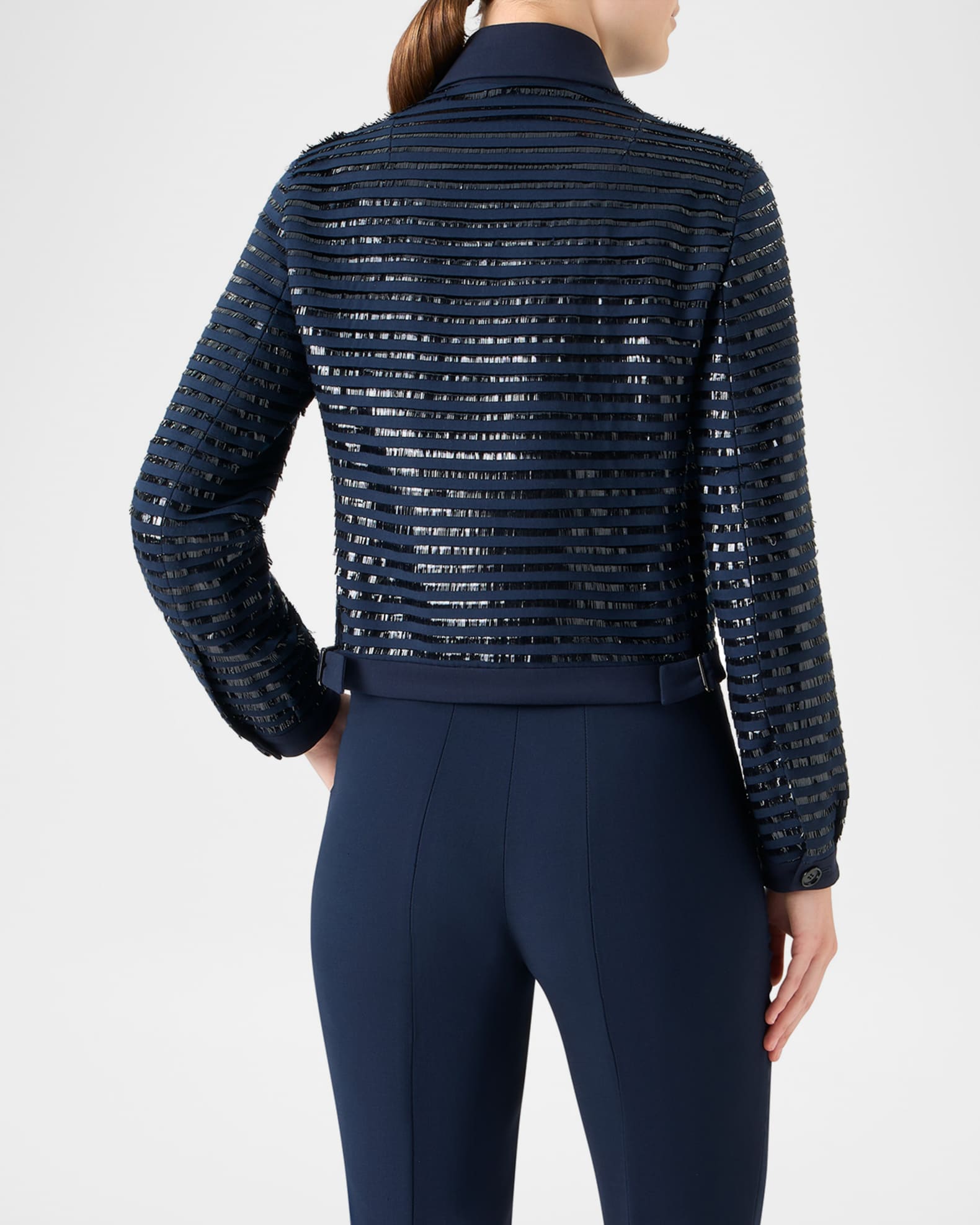 Akris Peer Metallic Fringed Single-Breasted Jacket | Neiman Marcus