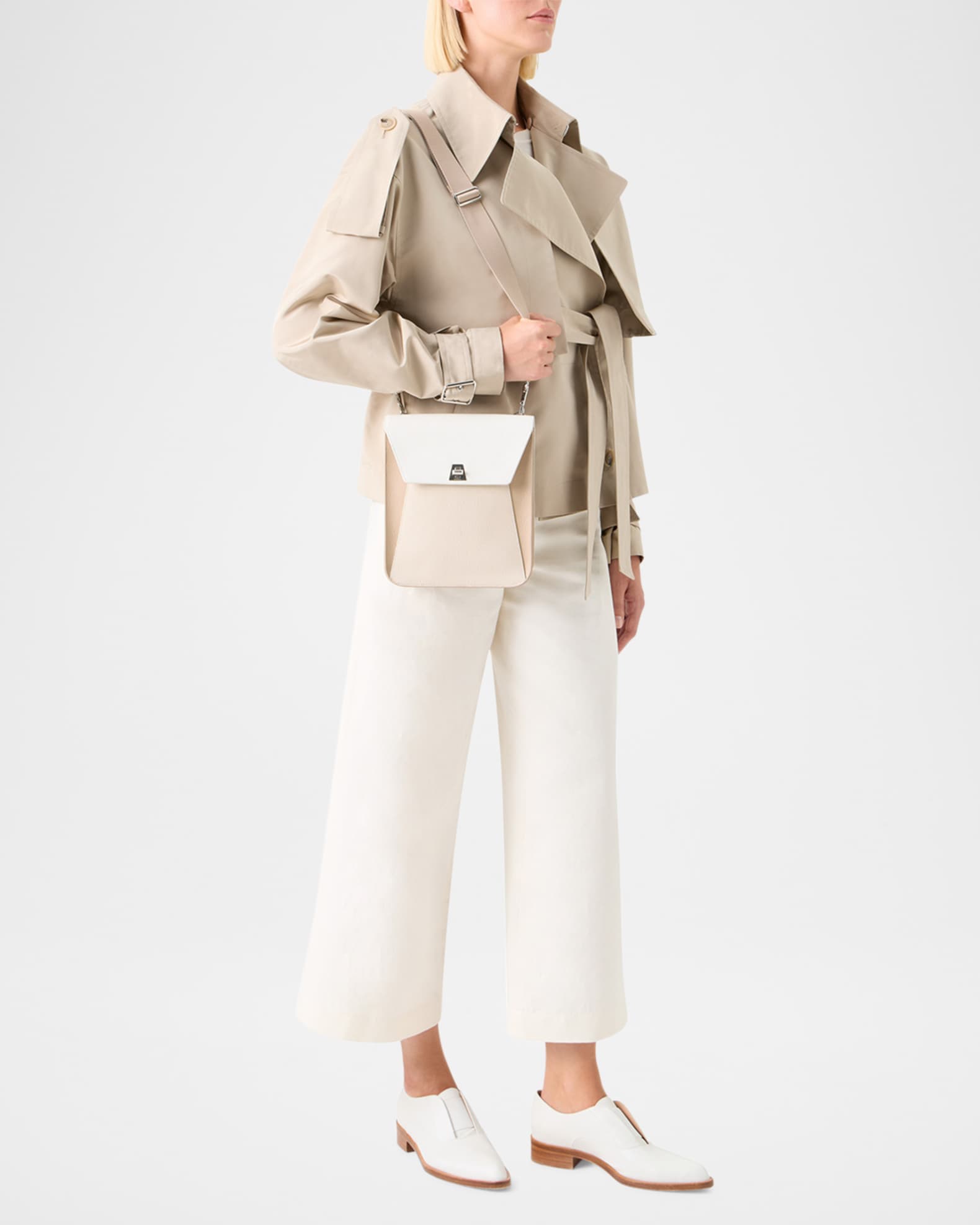 Akris David Duo Ottoman Silk Duo Trench Coat With Bolero | Neiman Marcus