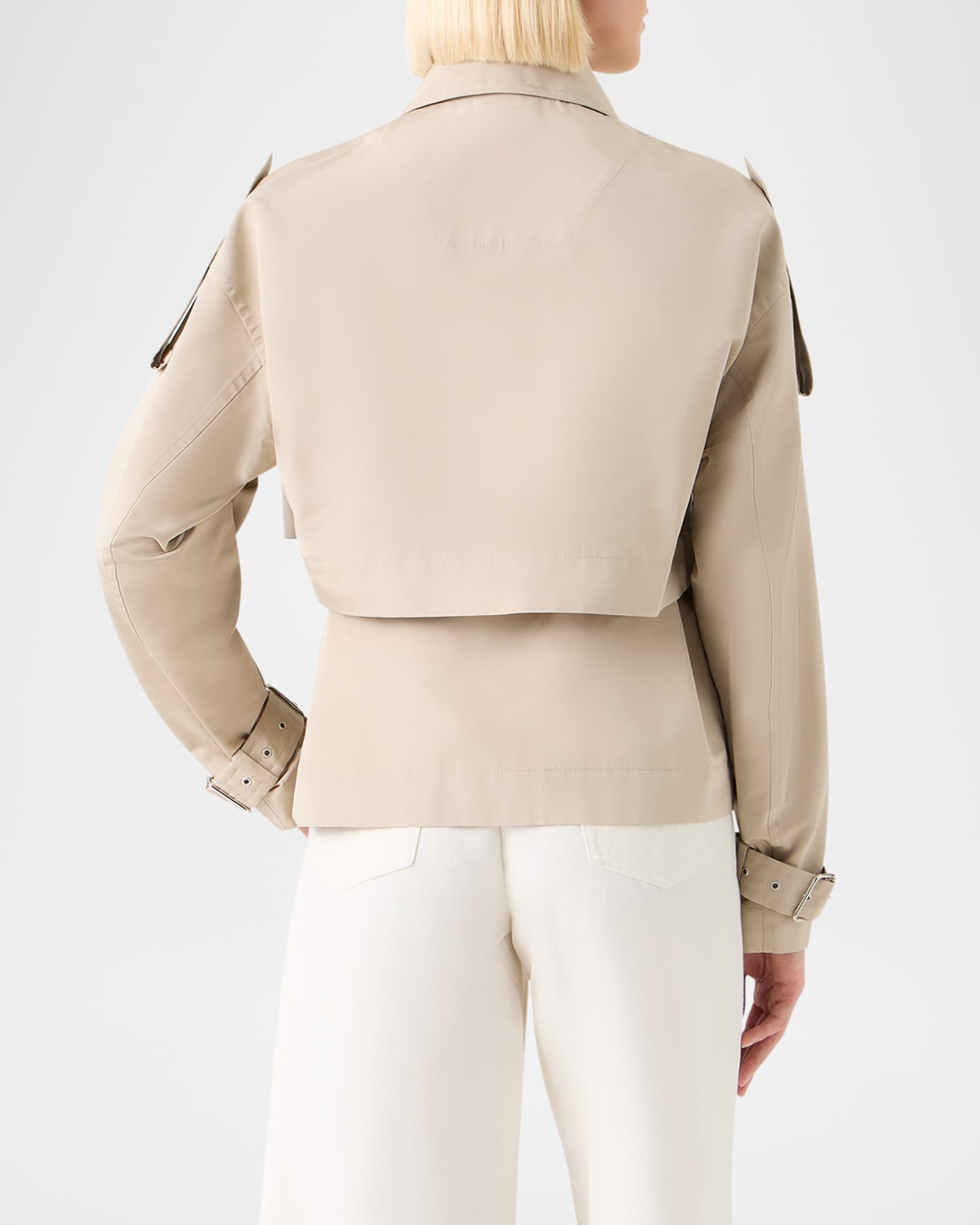 Akris David Duo Ottoman Silk Duo Trench Coat With Bolero | Neiman Marcus