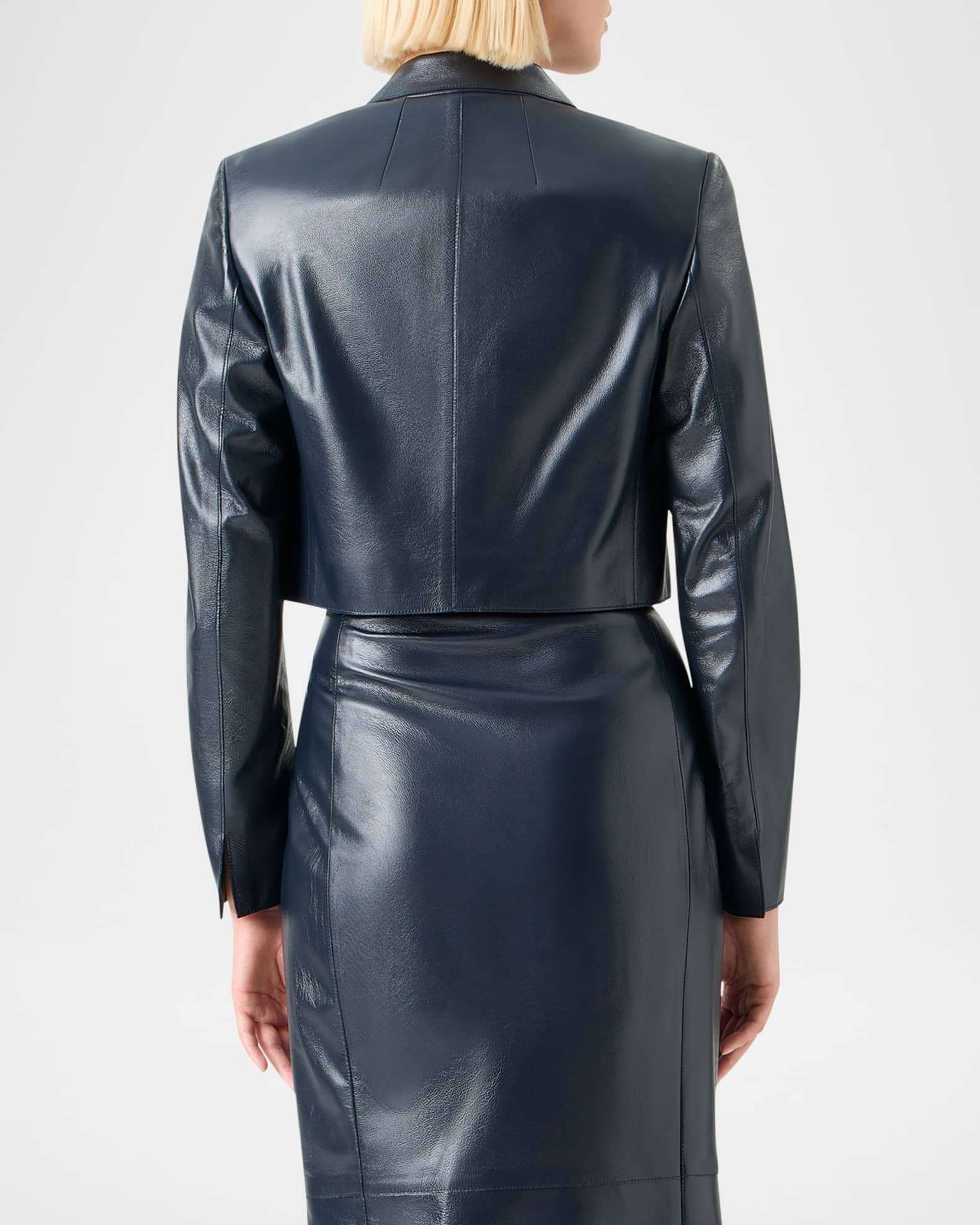 Akris Gian Open-Front Short Leather Jacket | Neiman Marcus