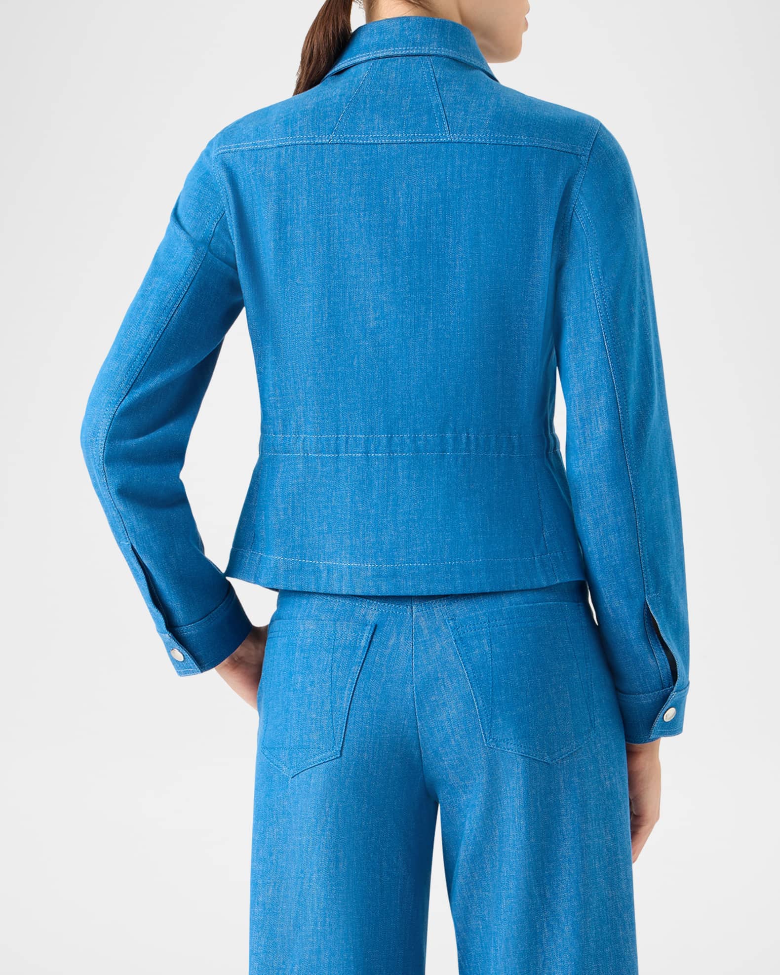 Akris Hugh Stretch Denim Cargo Jacket | Neiman Marcus
