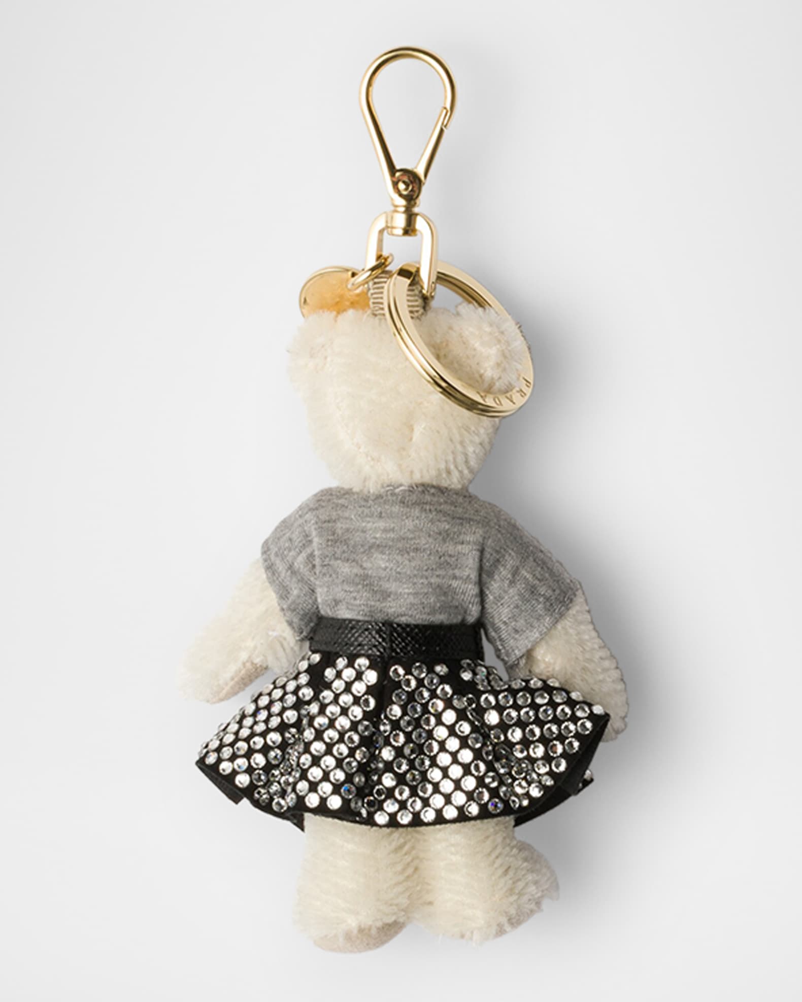 Prada Teddy Bag Charm with Metal Ring | Neiman Marcus