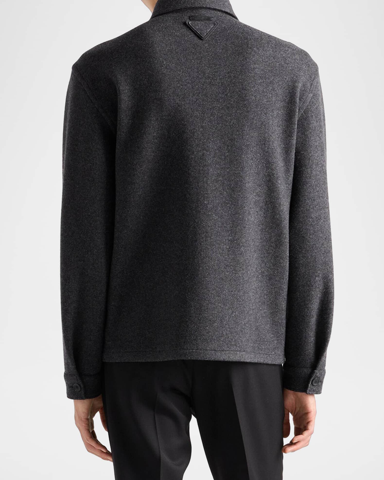 Prada Men's Wool-Blend Button-Down Shirt | Neiman Marcus