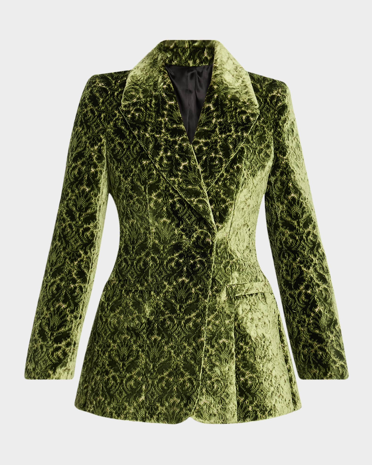 Burberry Virginia Baroque Velvet Double-Breasted Jacket | Neiman Marcus
