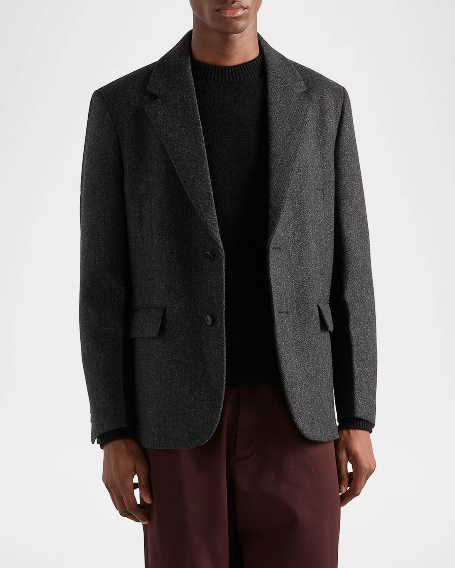 Prada Men's Single-Breasted Wool Jacket | Neiman Marcus