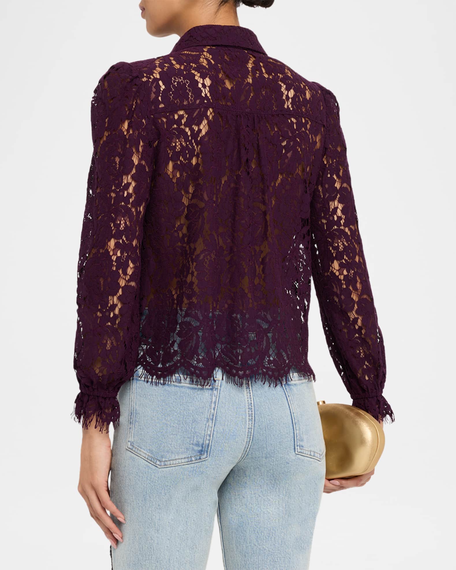 Generation Love Lina Long-Sleeve Lace Shirt | Neiman Marcus