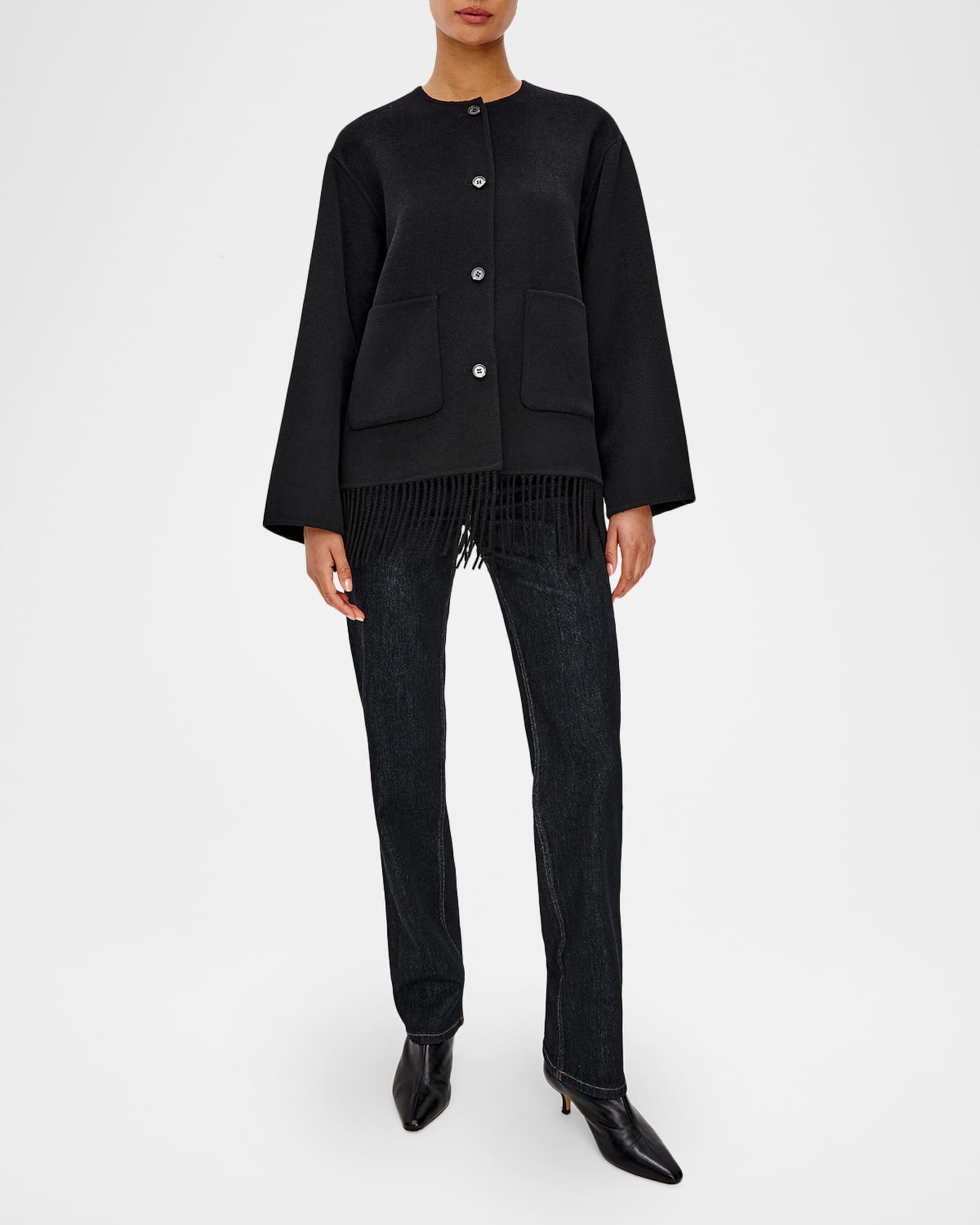 Rails Tomoko Fringe Wool-Blend Jacket | Neiman Marcus