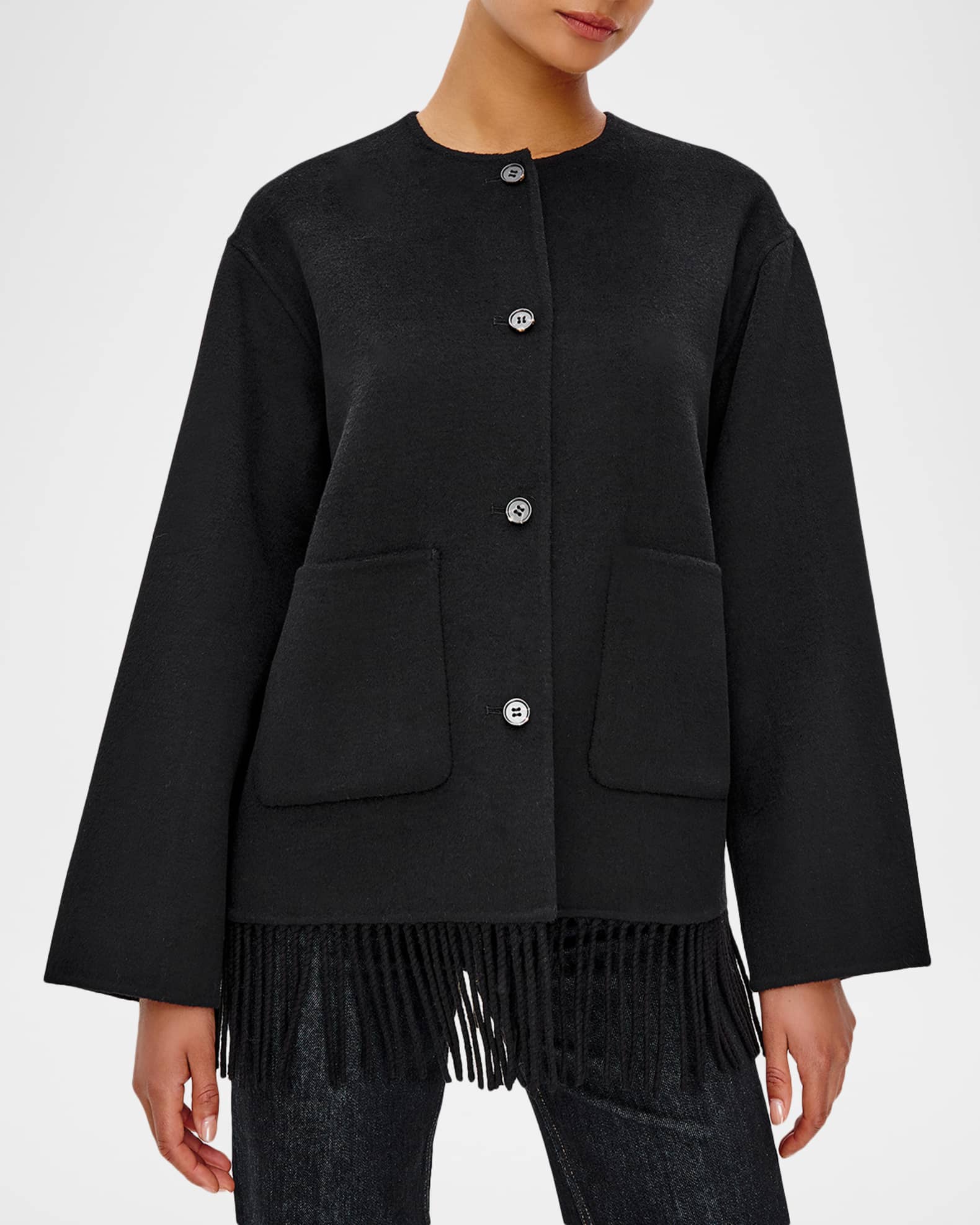 Rails Tomoko Fringe Wool-Blend Jacket | Neiman Marcus