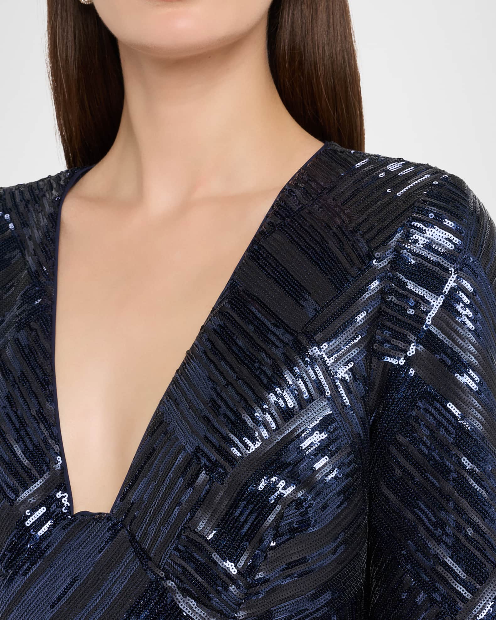 Milly Jenna Plunging Sequin Column Gown | Neiman Marcus